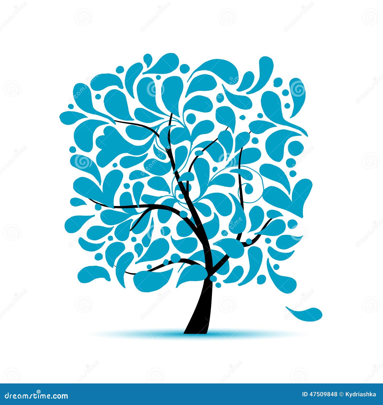 Art Tree with Water Drops for Your Design Stock Vector - Illustration ...