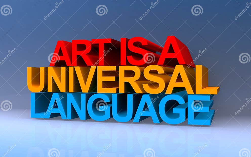 Art is a Universal Language on Blue Stock Illustration - Illustration ...