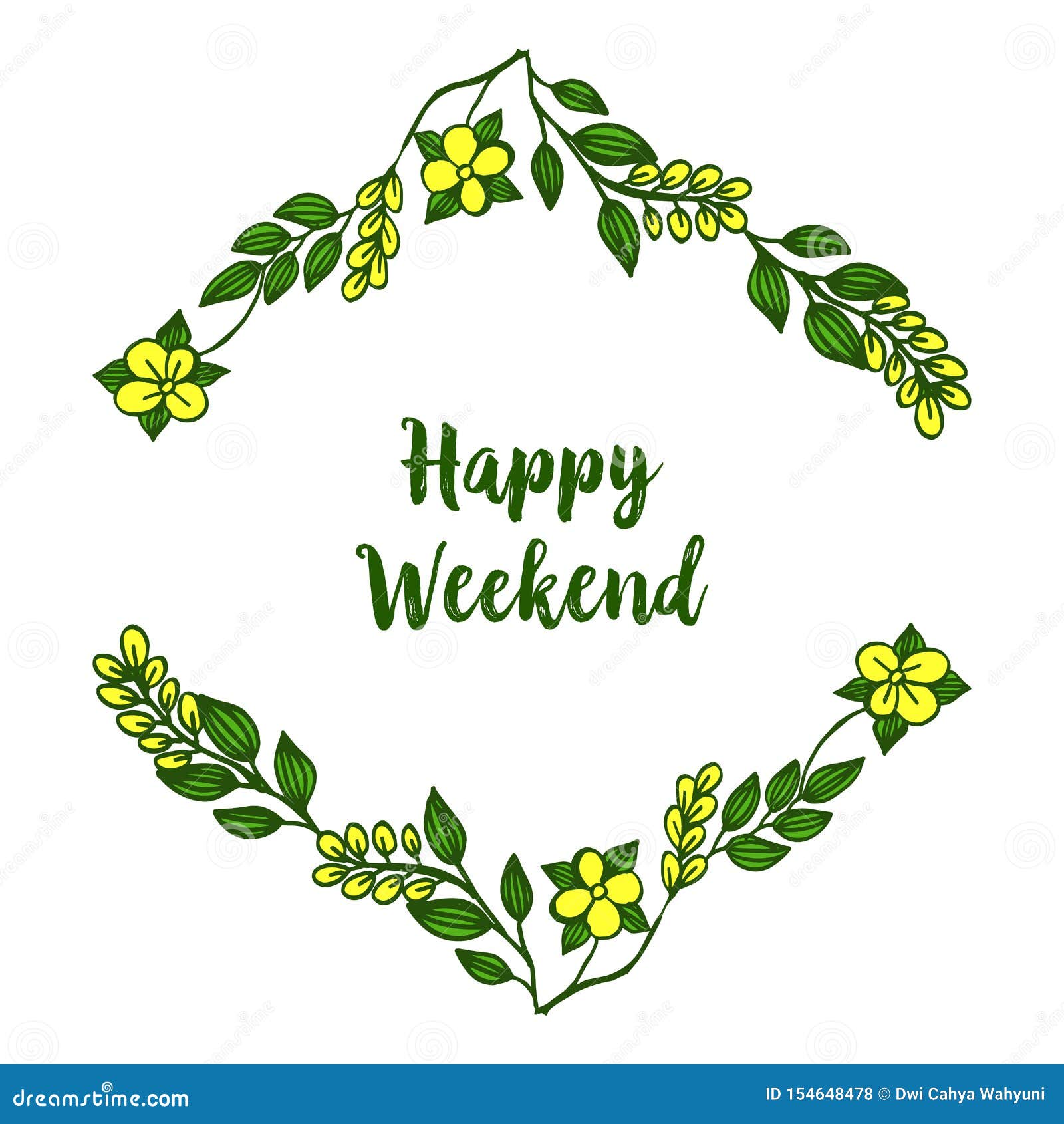 Art of Various Card Happy Weekend, Texture Yellow Flower Frame Abstract ...