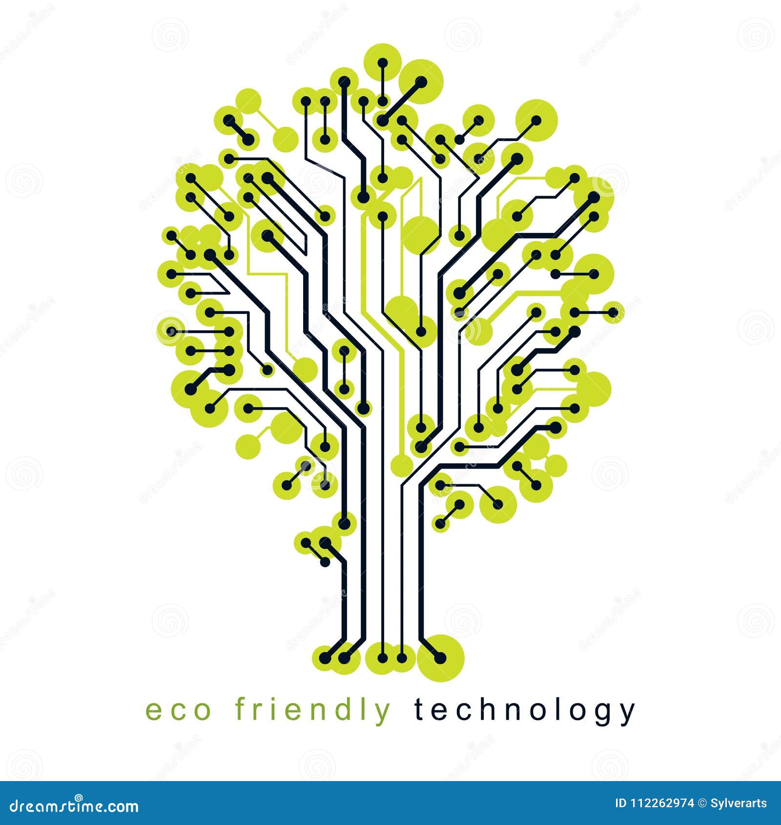 Art Vector Graphic Illustration of Modern Digital Tree, Technology ...
