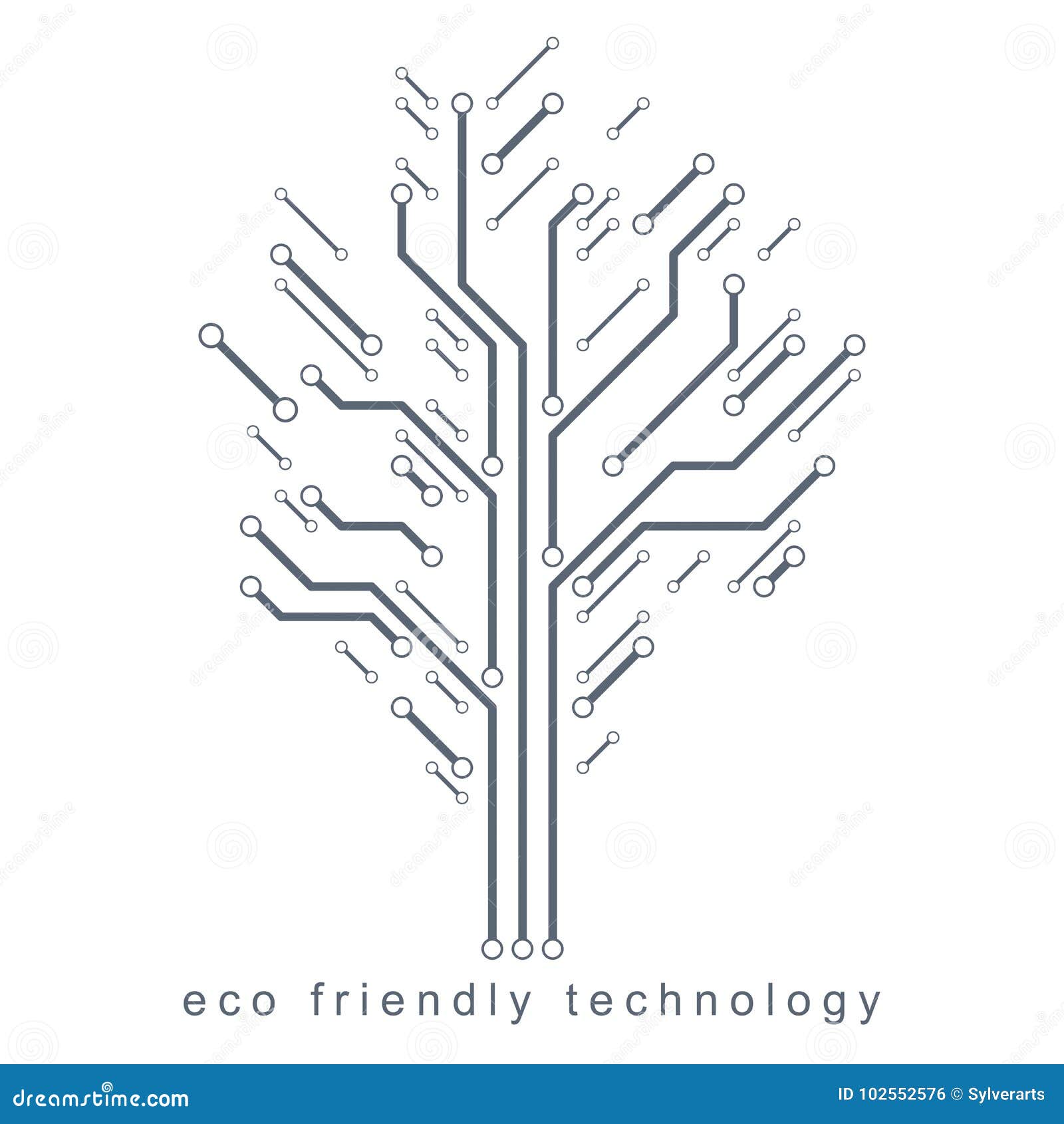 Art Vector Illustration of Digital Tree Made Using Lines Mesh As Stock ...