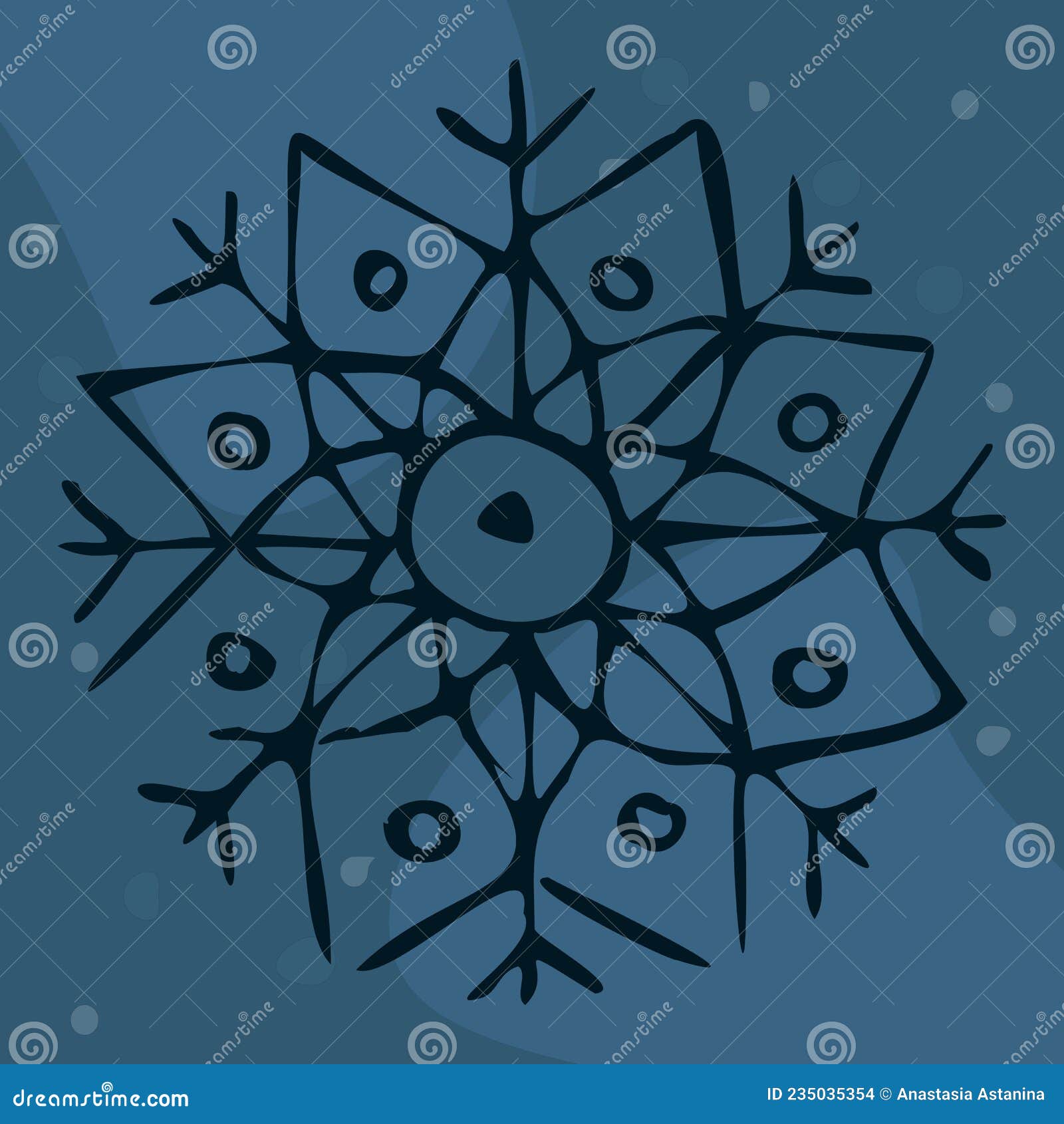 Art Vector Snowflake with Doodle Background Stock Vector - Illustration ...