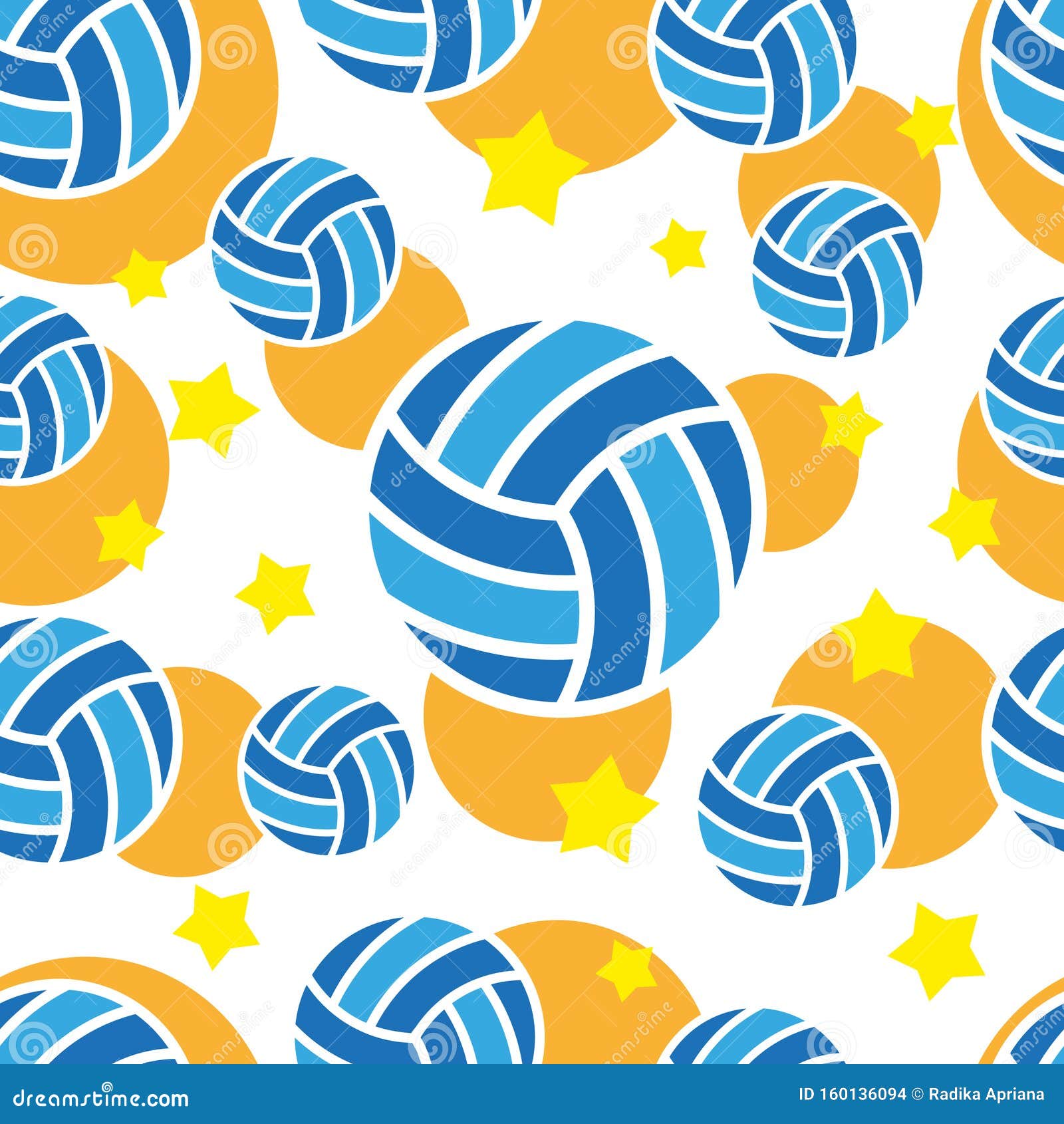 Unique Blue Volley Ball Pattern Seamless Stock Vector - Illustration of ...