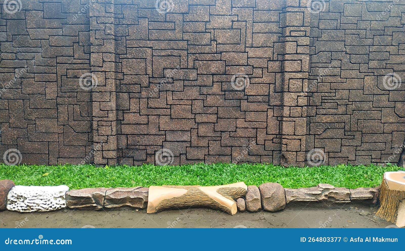 The Art of Wall Cement Designed with Rock Texture Stock Image - Image ...