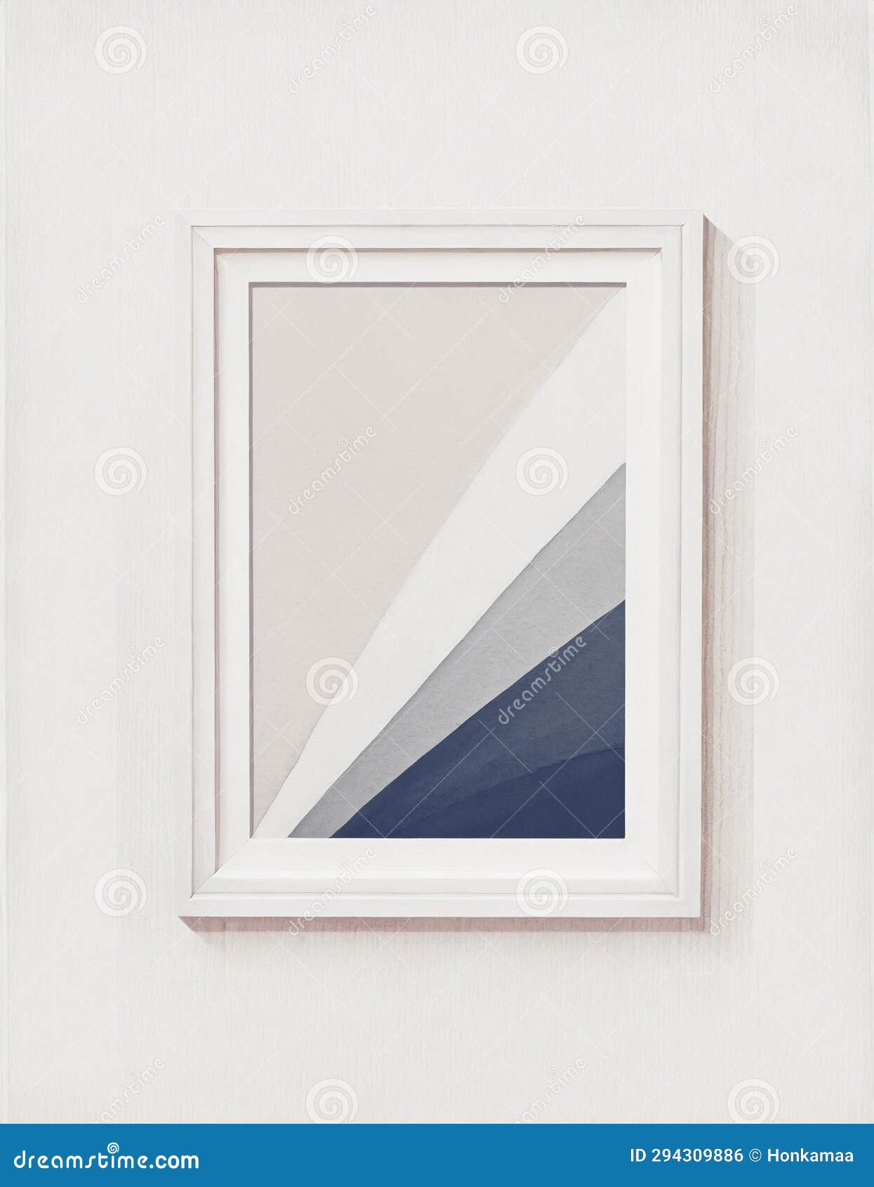 Art on wall, white frame stock illustration. Illustration of framed ...