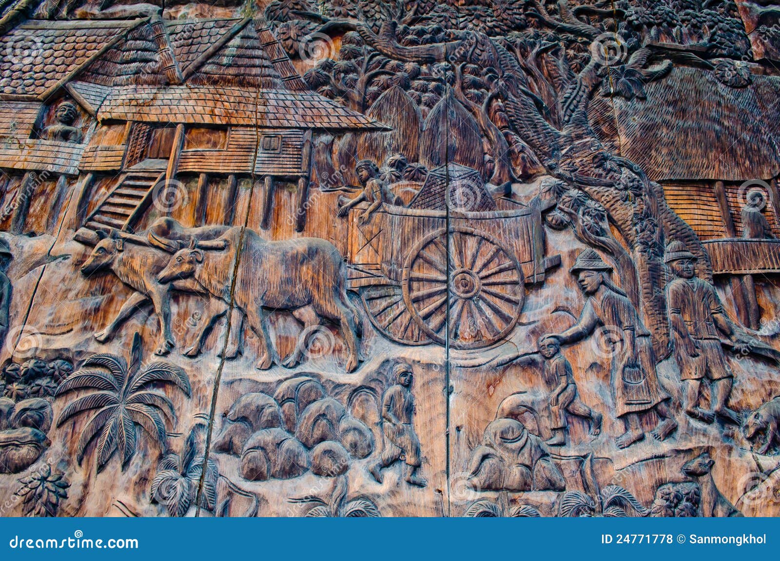 The Art of Way of Local Life Carve . Stock Photo - Image of face, giant ...