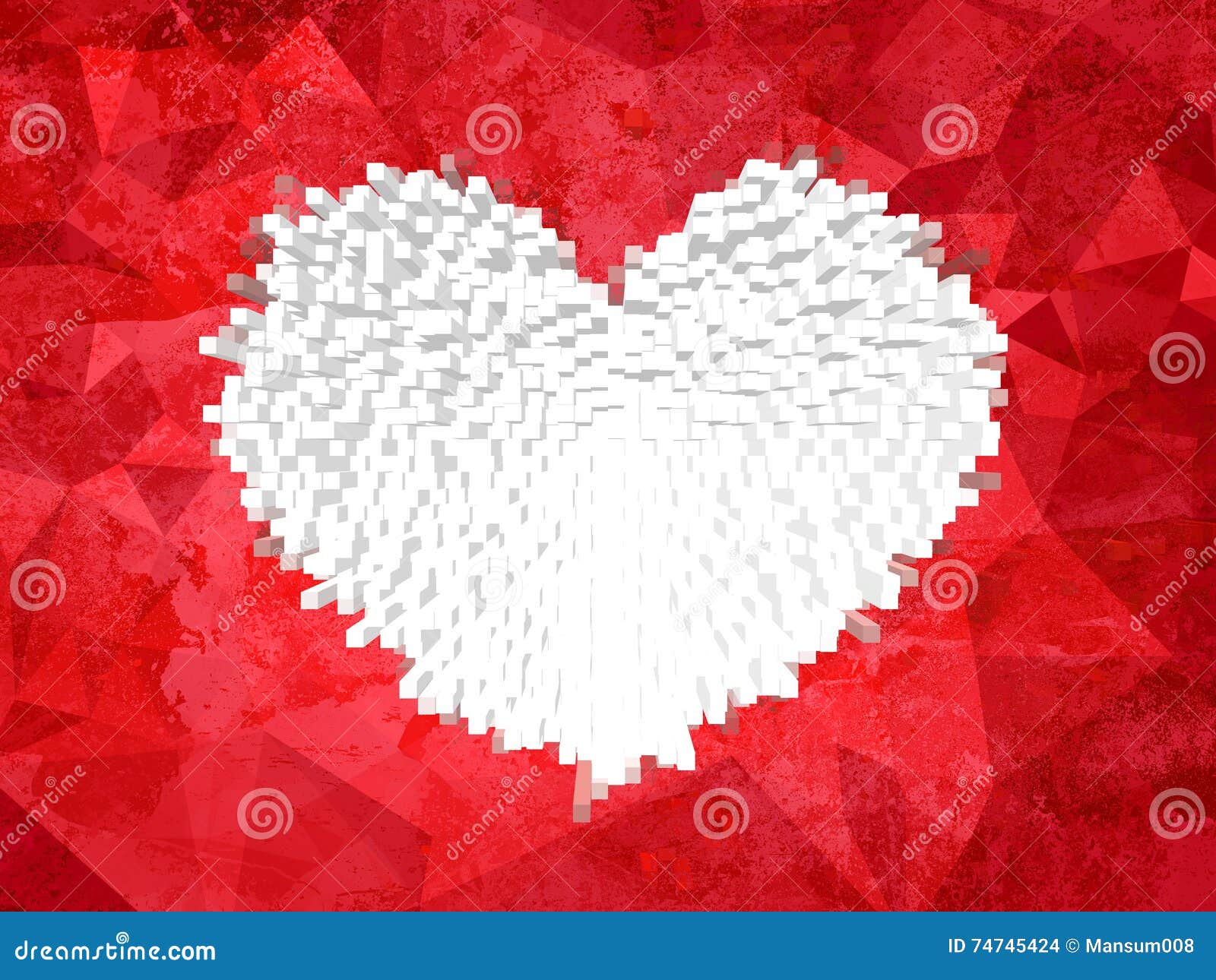 Red Heart.Block Plastic Toys.Constructor. Symbol Of Love. Vector ...