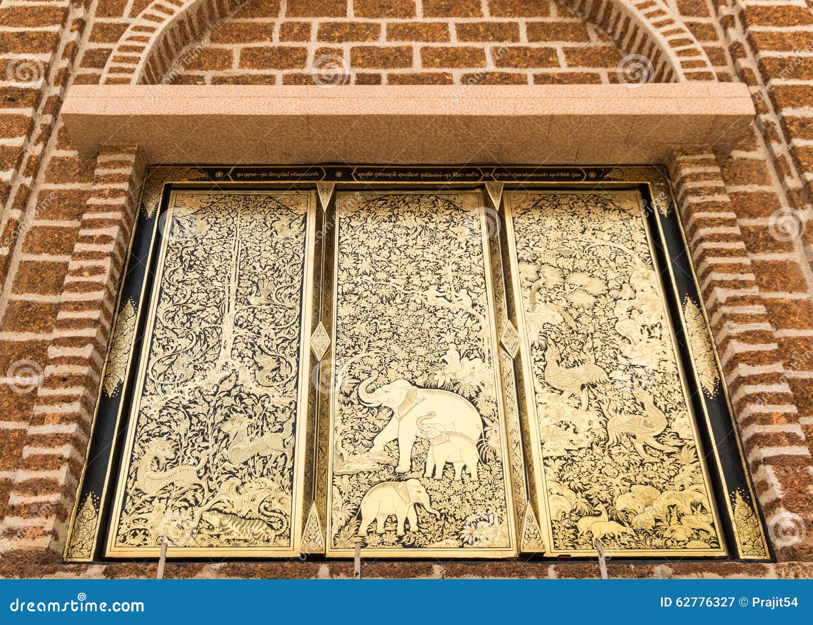 Art of Windows in Thai Temple Stock Image - Image of buddhism, buddhist ...