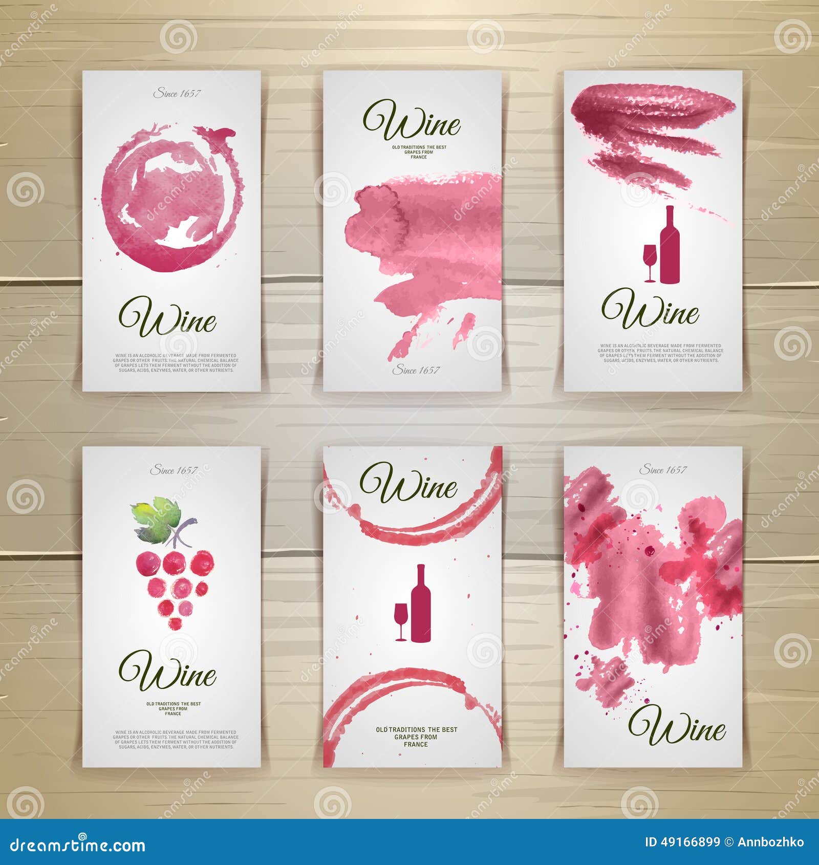 Art Wine Cards and Labels Design Stock Vector - Illustration of berry ...