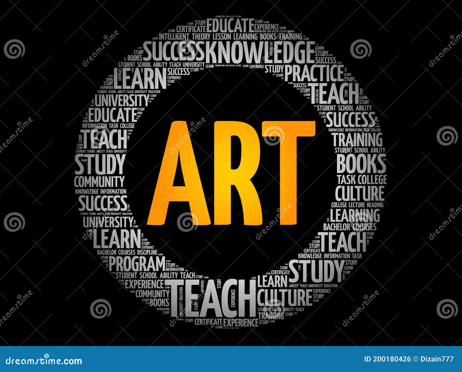 ART word cloud collage stock illustration. Illustration of decorative ...