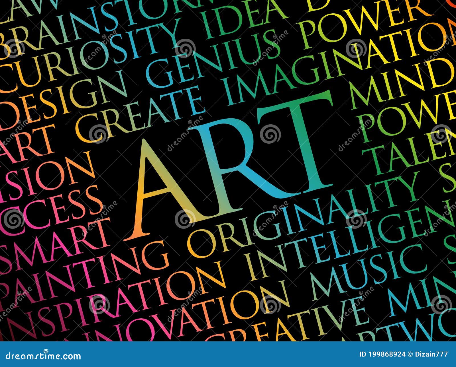 ART Word Cloud, Creative Concept Stock Illustration - Illustration of ...