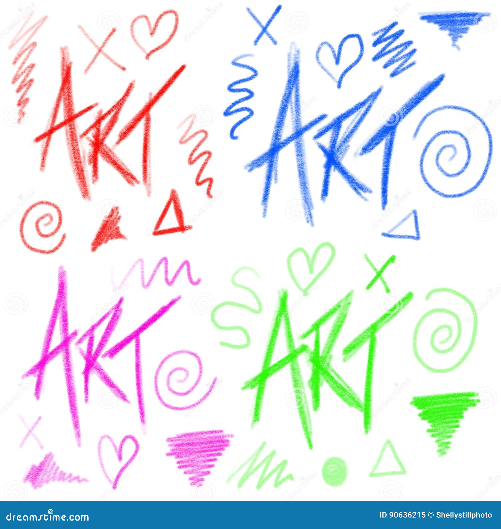 Art Word in Pencil with Illustrations Stock Illustration - Illustration ...