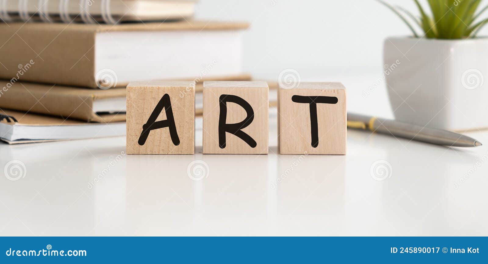 Art Word Text on Wooden Cube Blocks. Art Sales Concept Stock Image ...