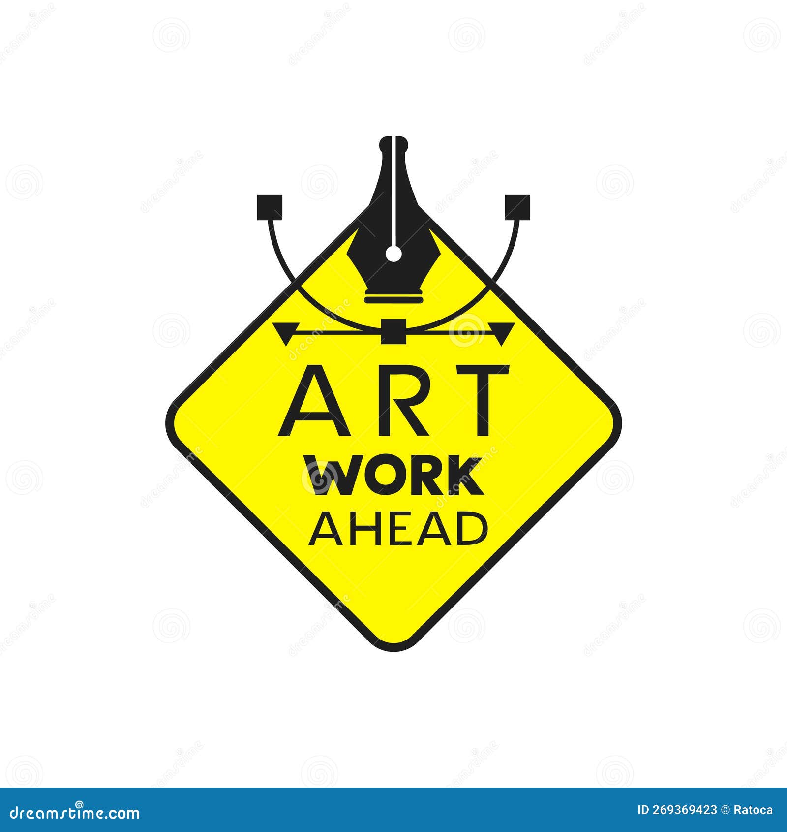 Art work ahead message stock vector. Illustration of message - 269369423