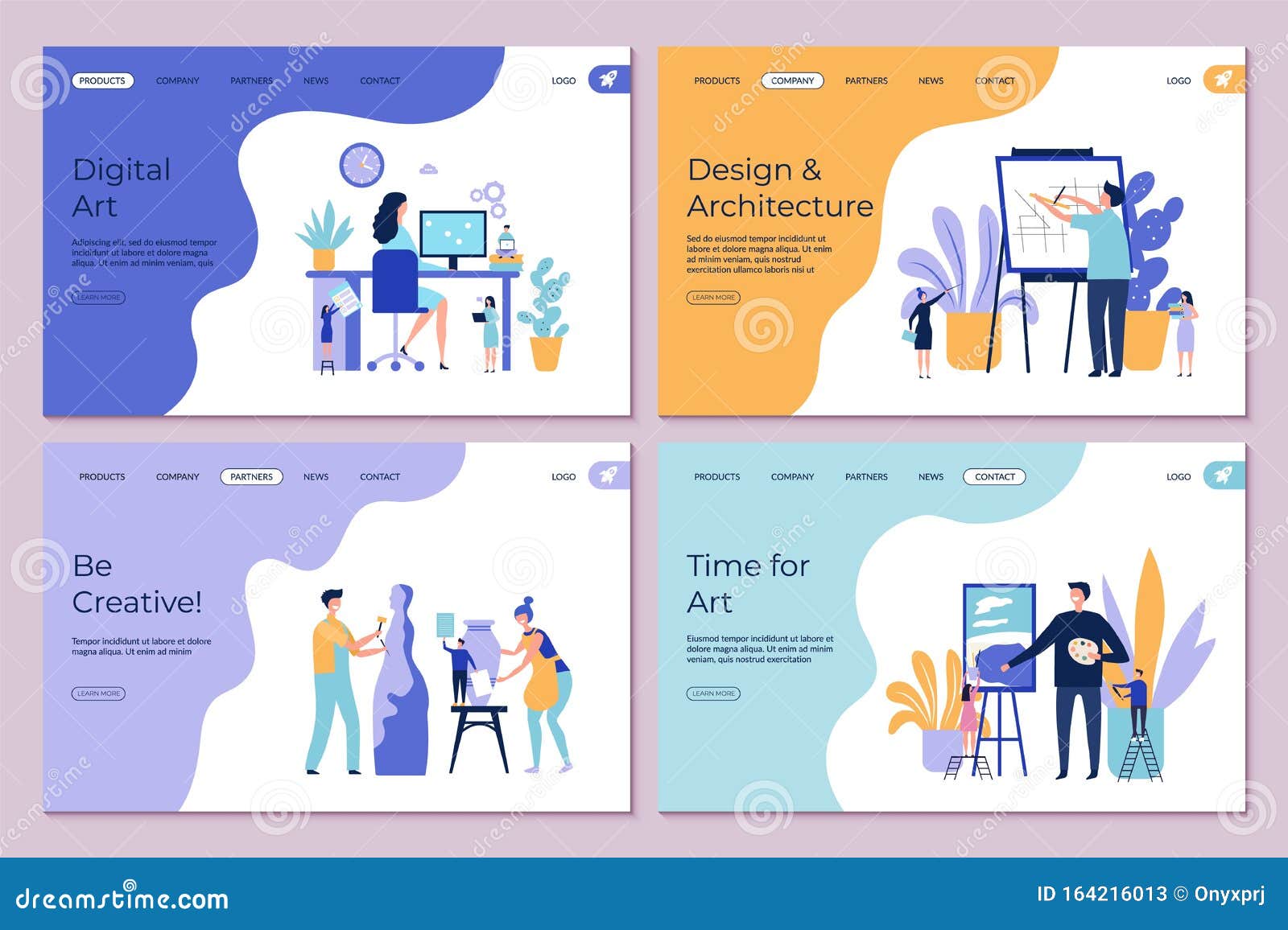 Art Work Landing Page. Architecture Design Drawing Sculpting Vector ...