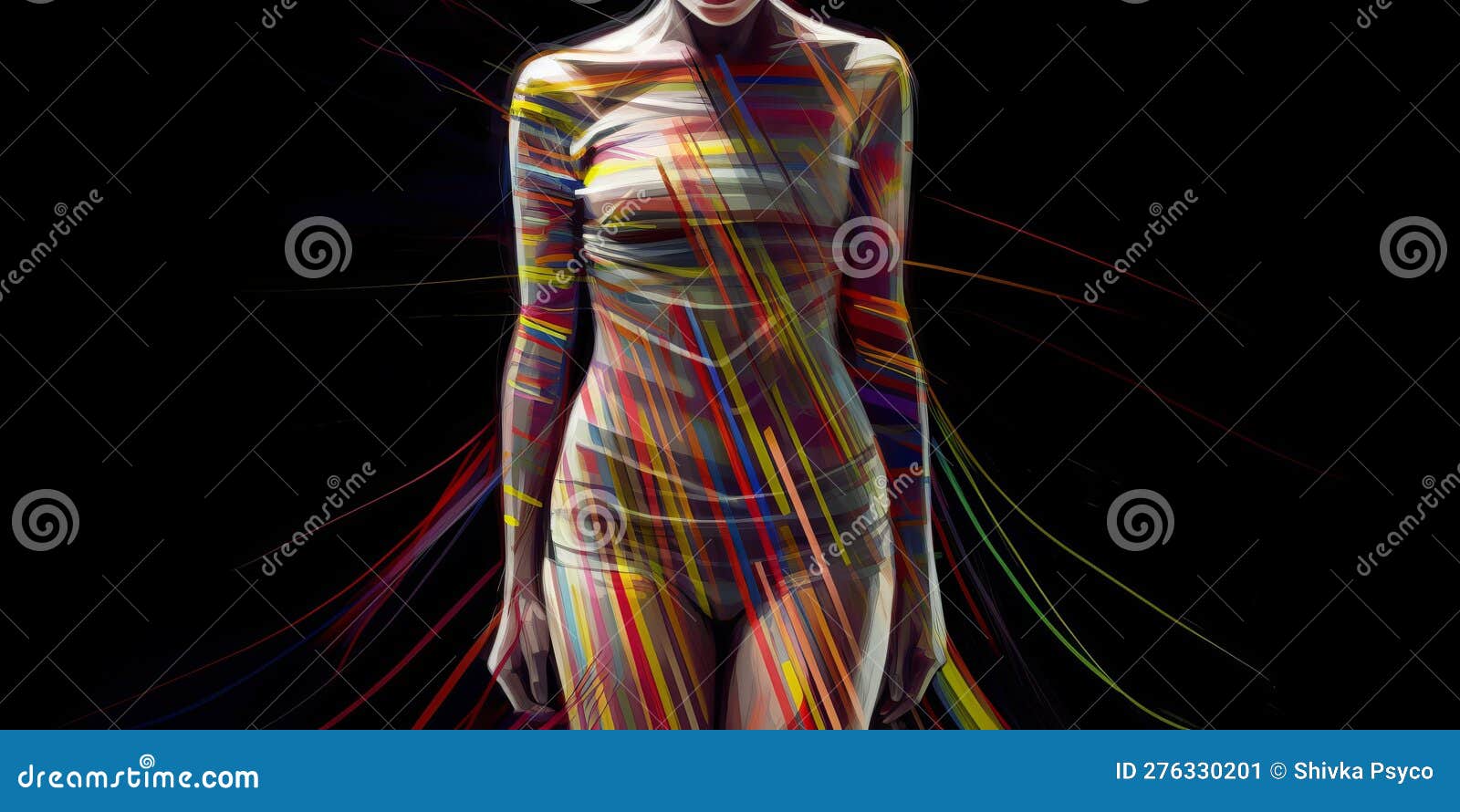 Art Work of Stunning Double Exposure Striped Mosaic Double Silk ...