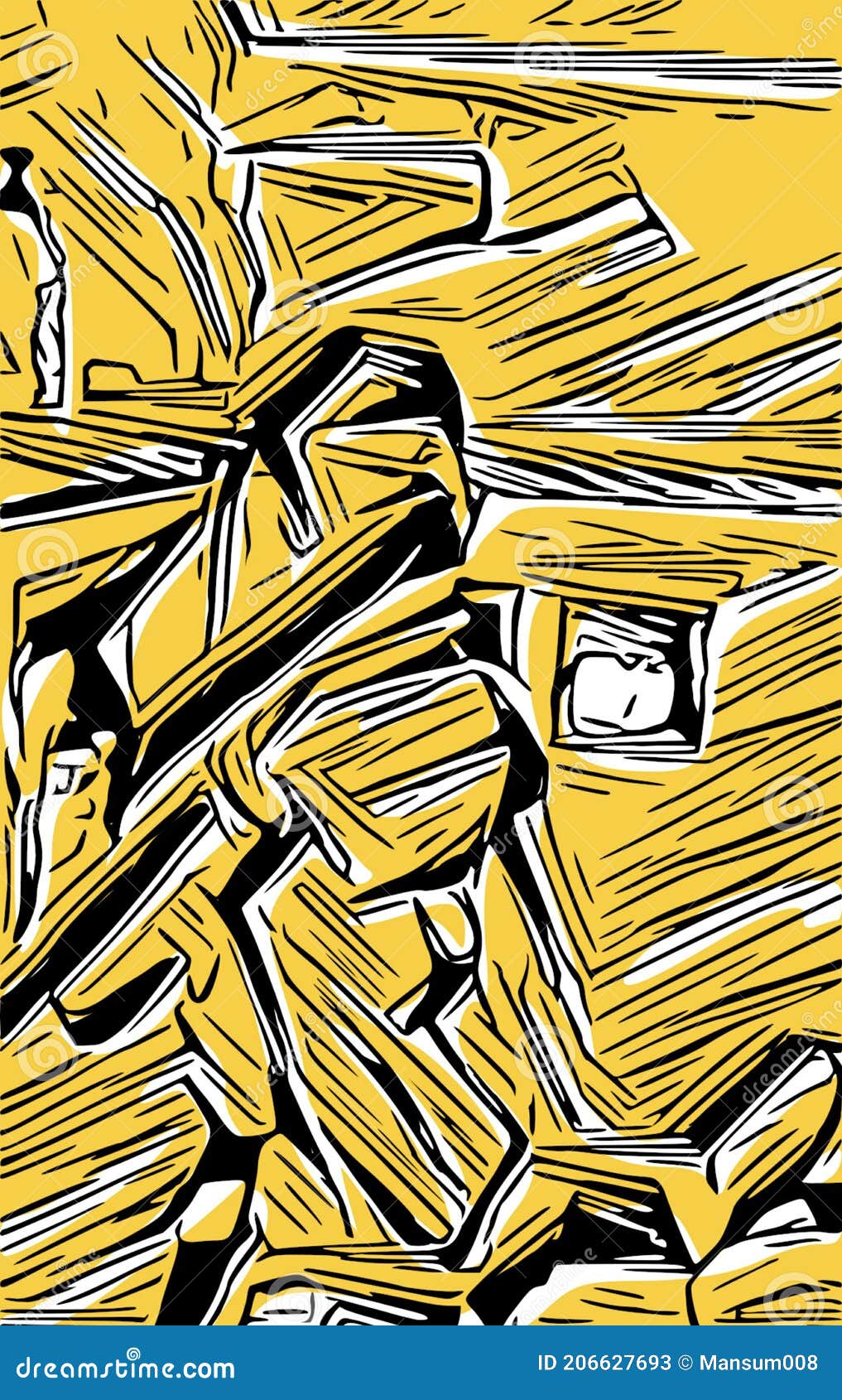 Yellow and Black Color of Abstract Background Stock Illustration ...