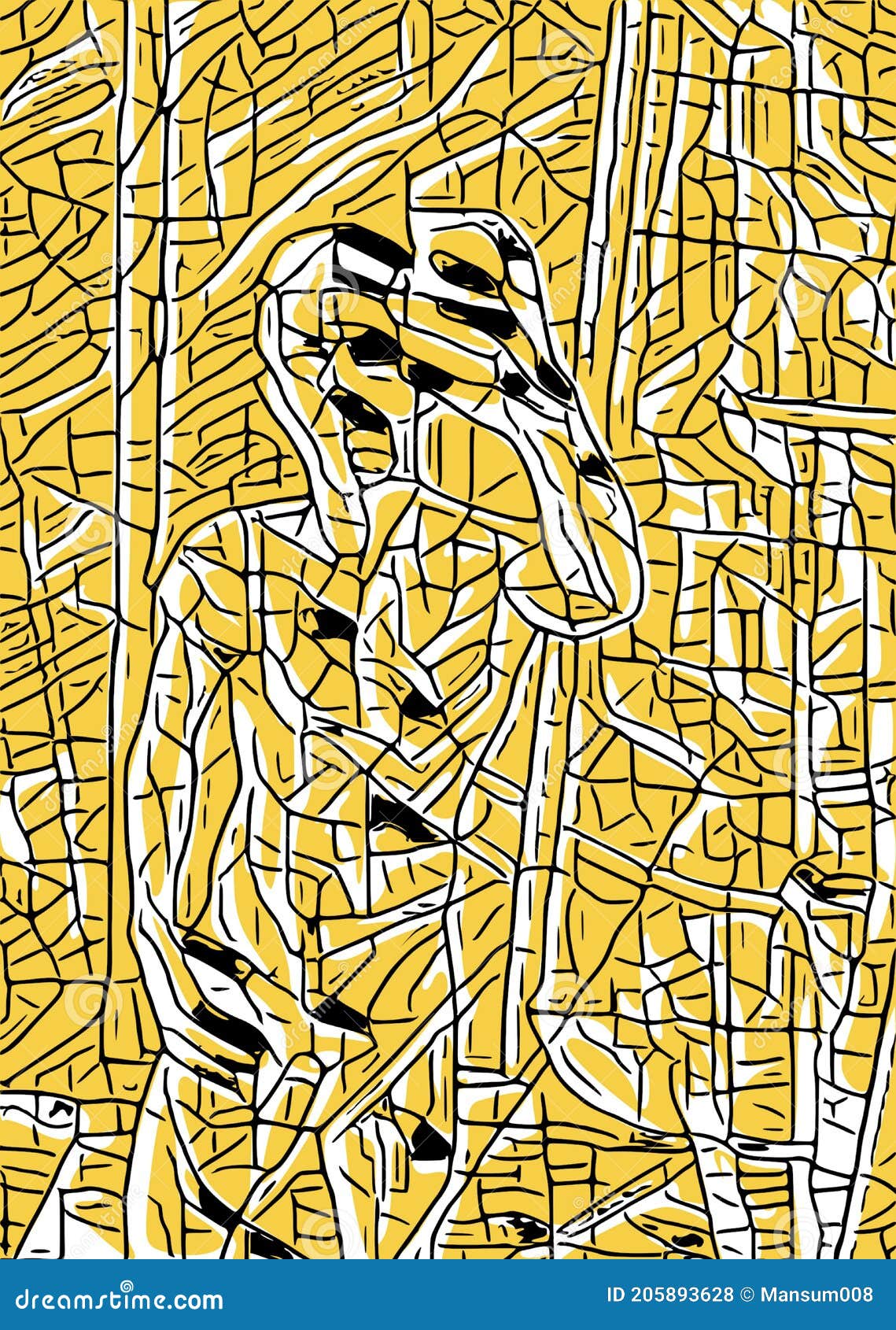 Yellow Color Pattern Background Stock Illustration - Illustration of ...