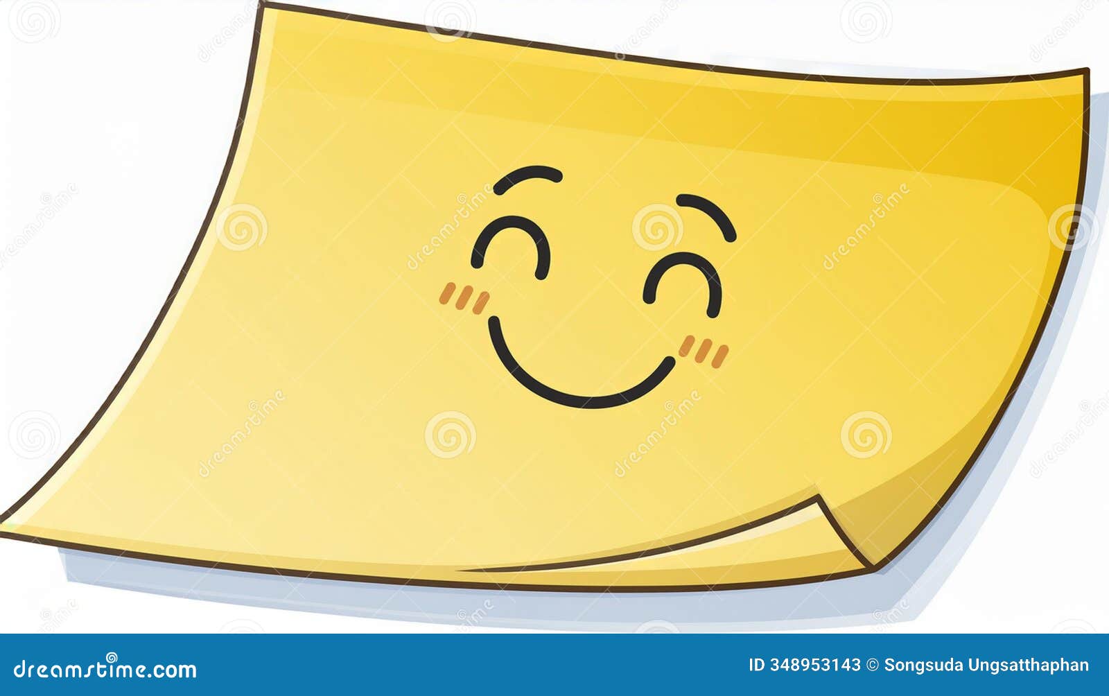 Art of Yellow Sticky Note with Smile Happiness Satisfaction Vector ...