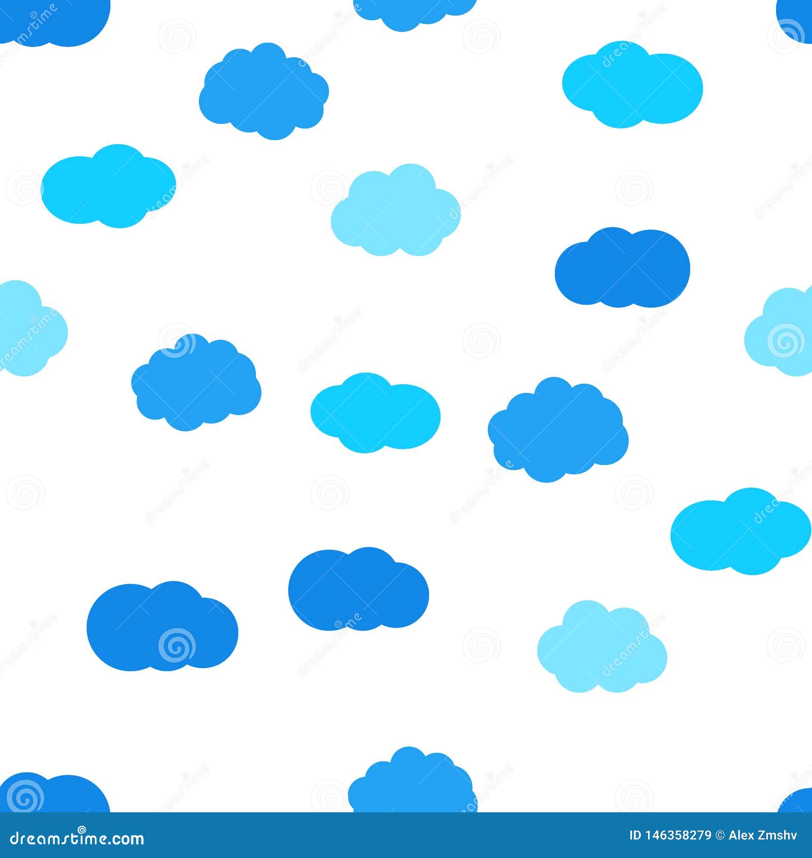 Cloudy Sky Vector Seamless Pattern Texture Stock Vector - Illustration ...