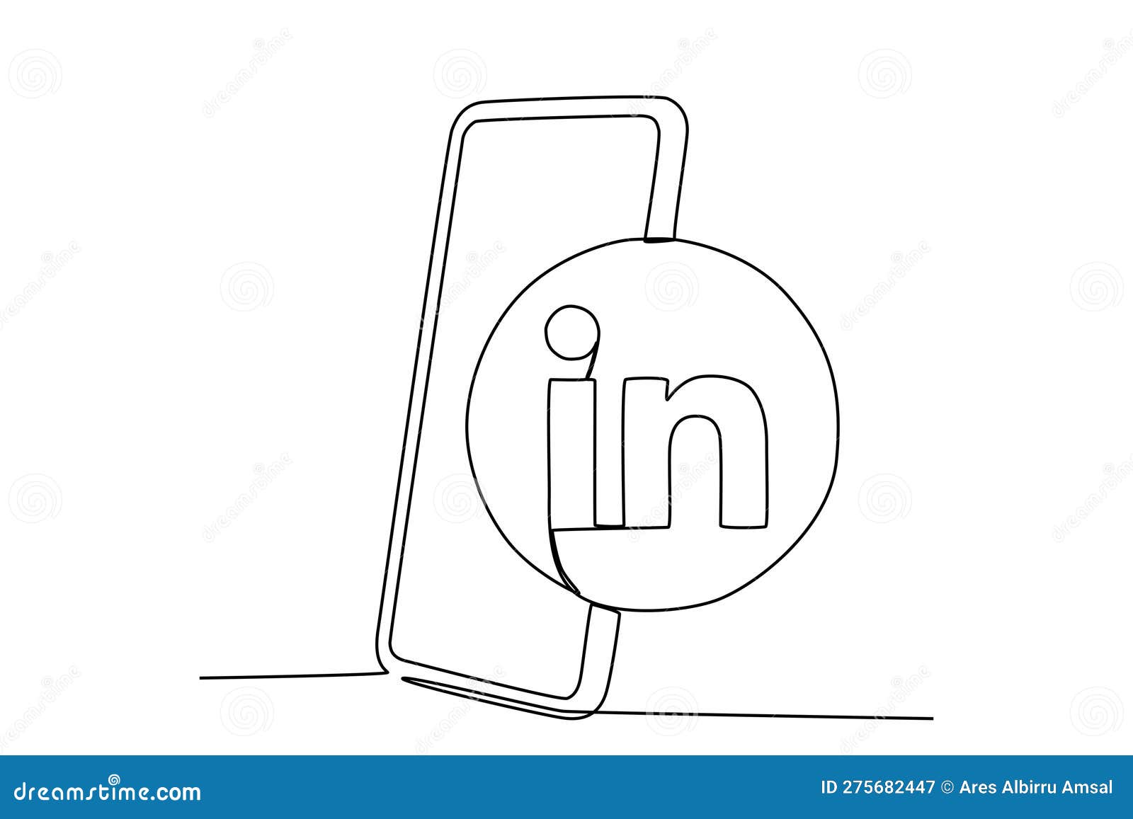 A Smartphone with a LinkedIn Icon Stock Vector - Illustration of social ...
