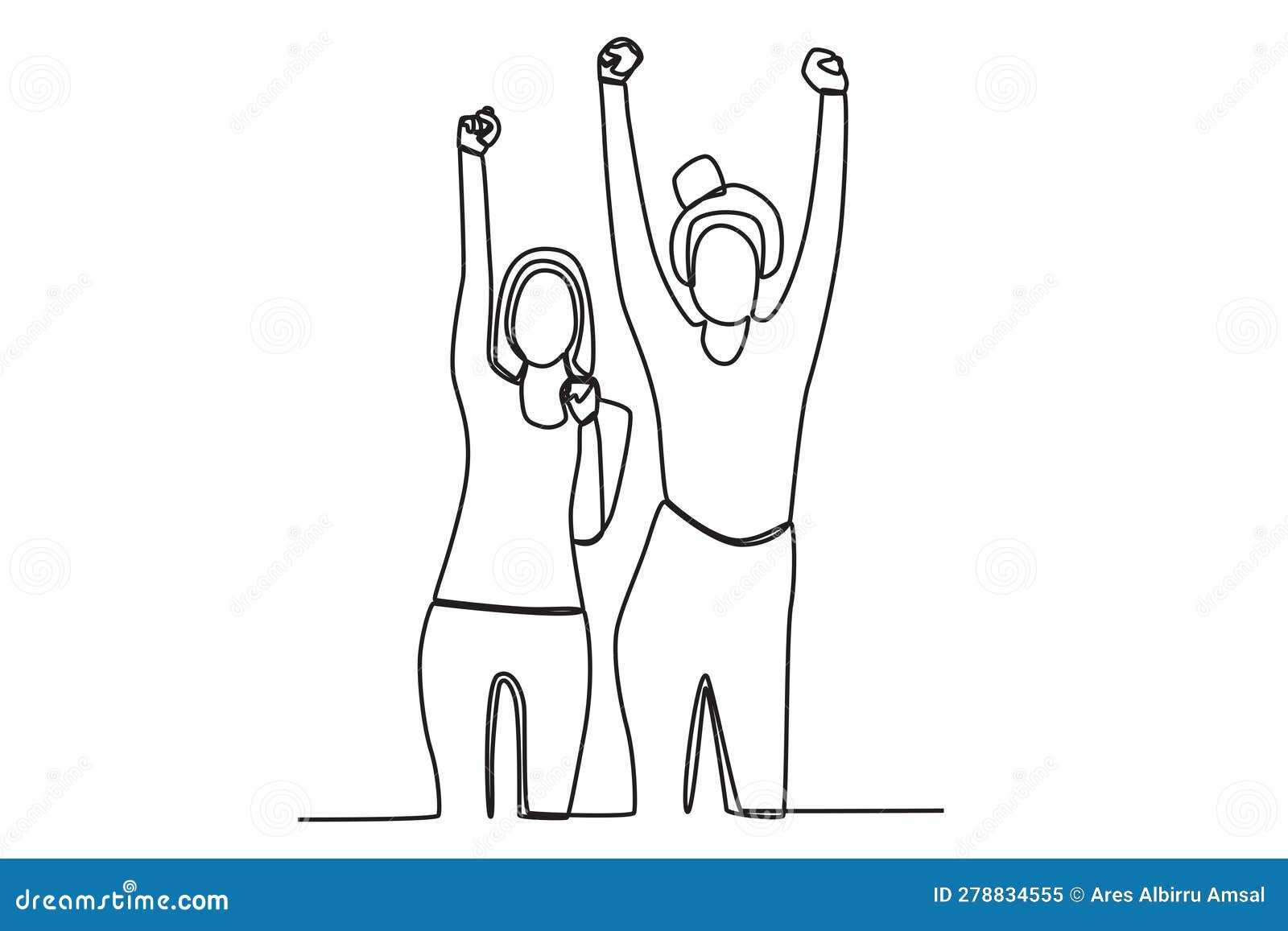 Two Female Friends Celebrating Their Friendship Day Stock Vector