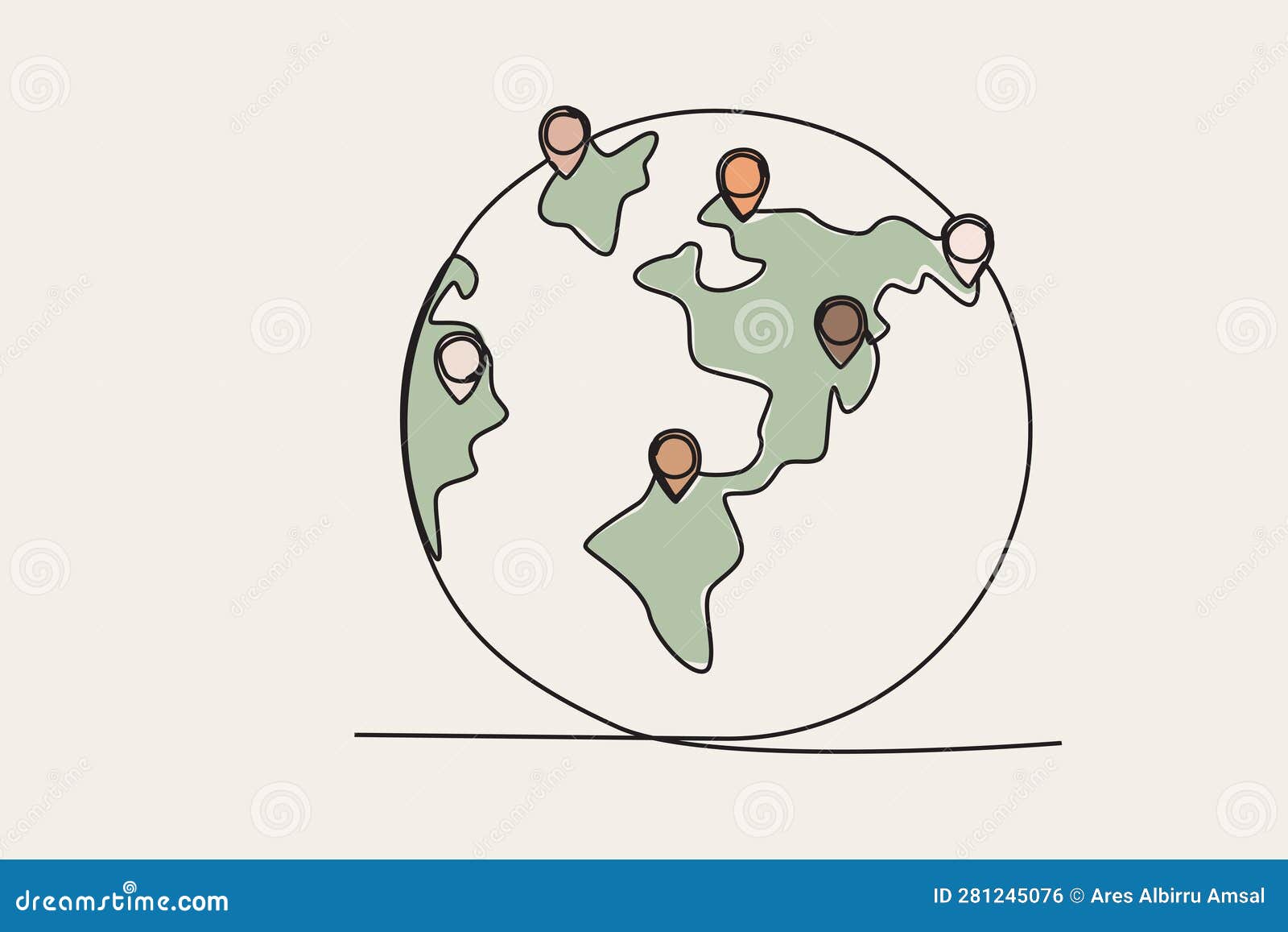Color Illustration of the Location of the Human Population on Earth ...