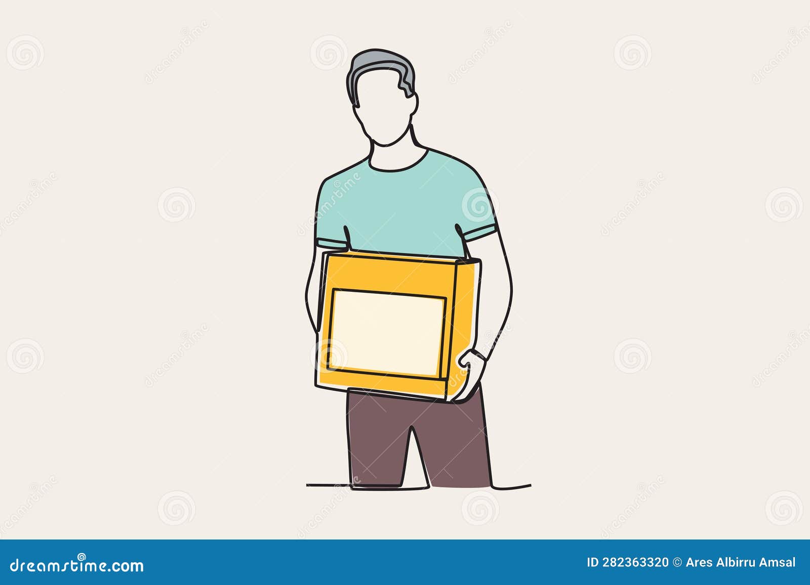 Color Illustration of a Man Helping His Fellow Man Stock Vector ...