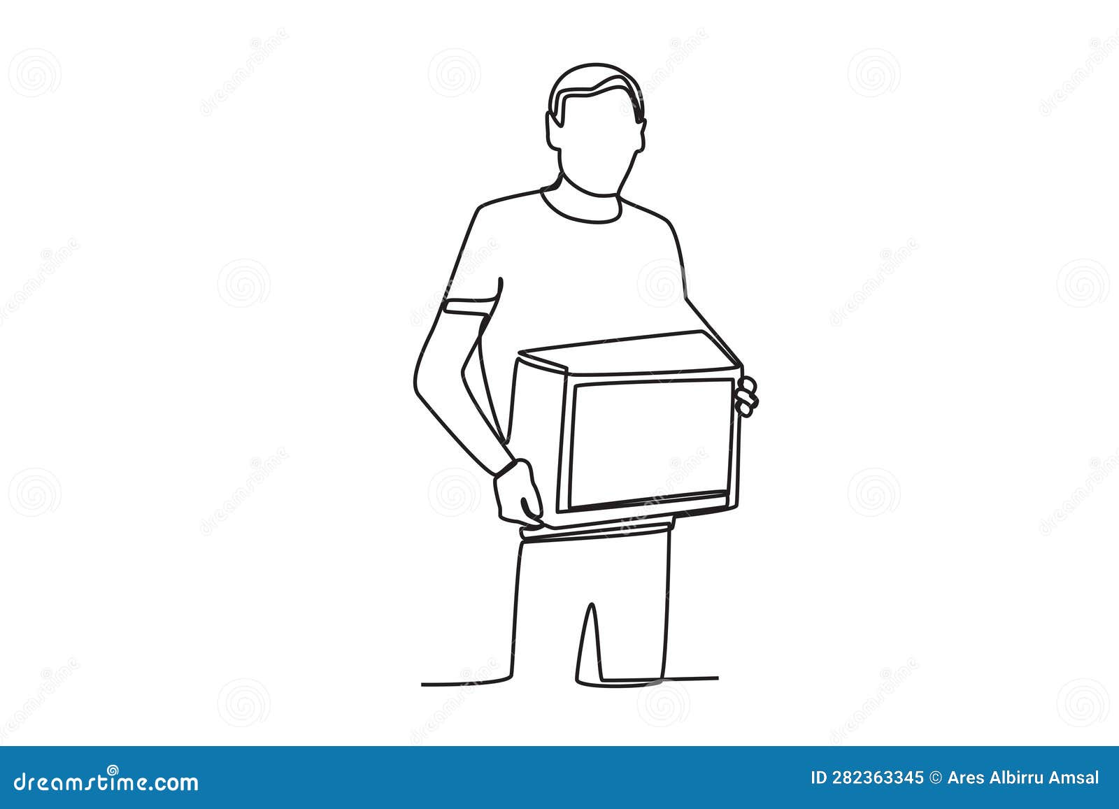 A Man Holds a Cardboard Box To Help Humans Stock Vector - Illustration ...