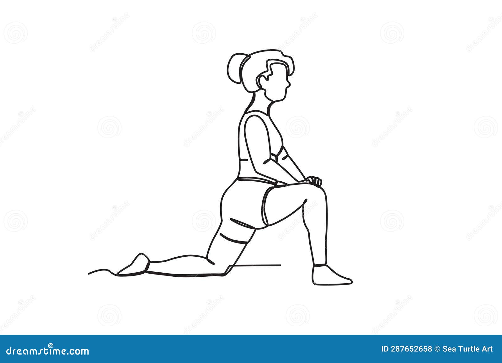 A Woman Stretching in the Morning Stock Illustration - Illustration of ...