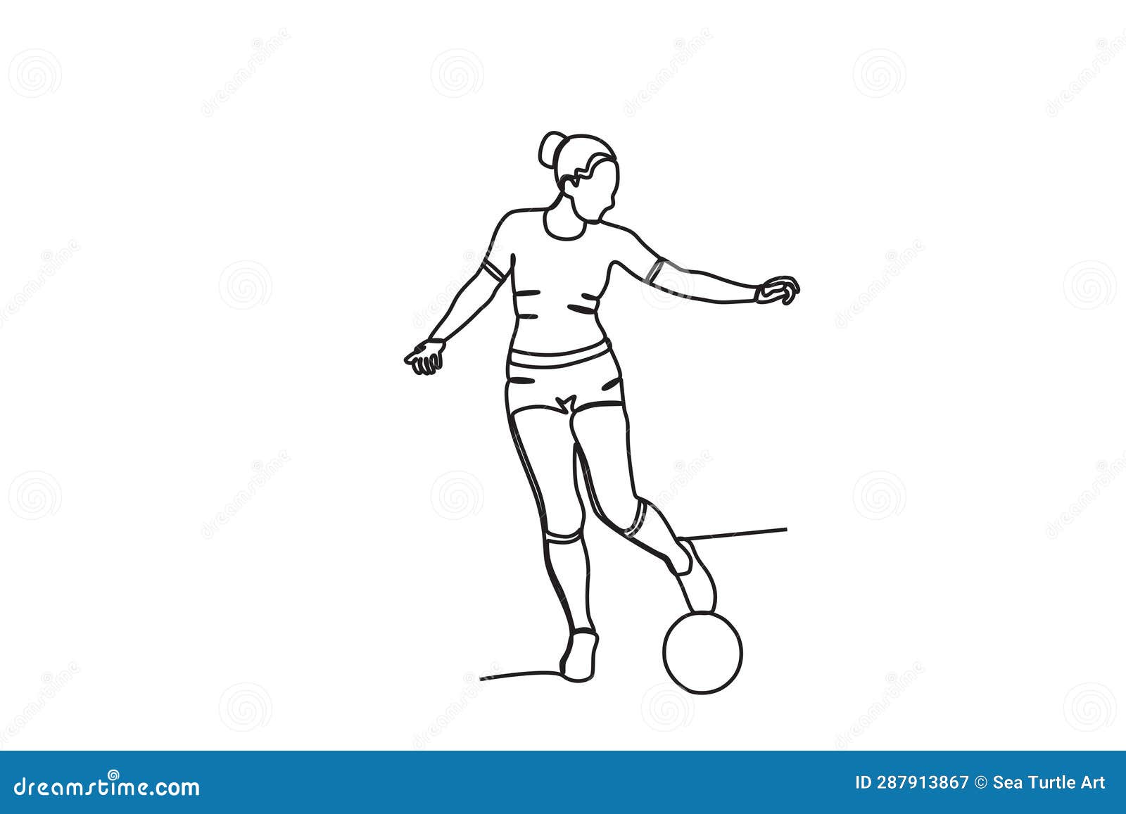 A woman dribbling stock vector. Illustration of stadium - 287913867