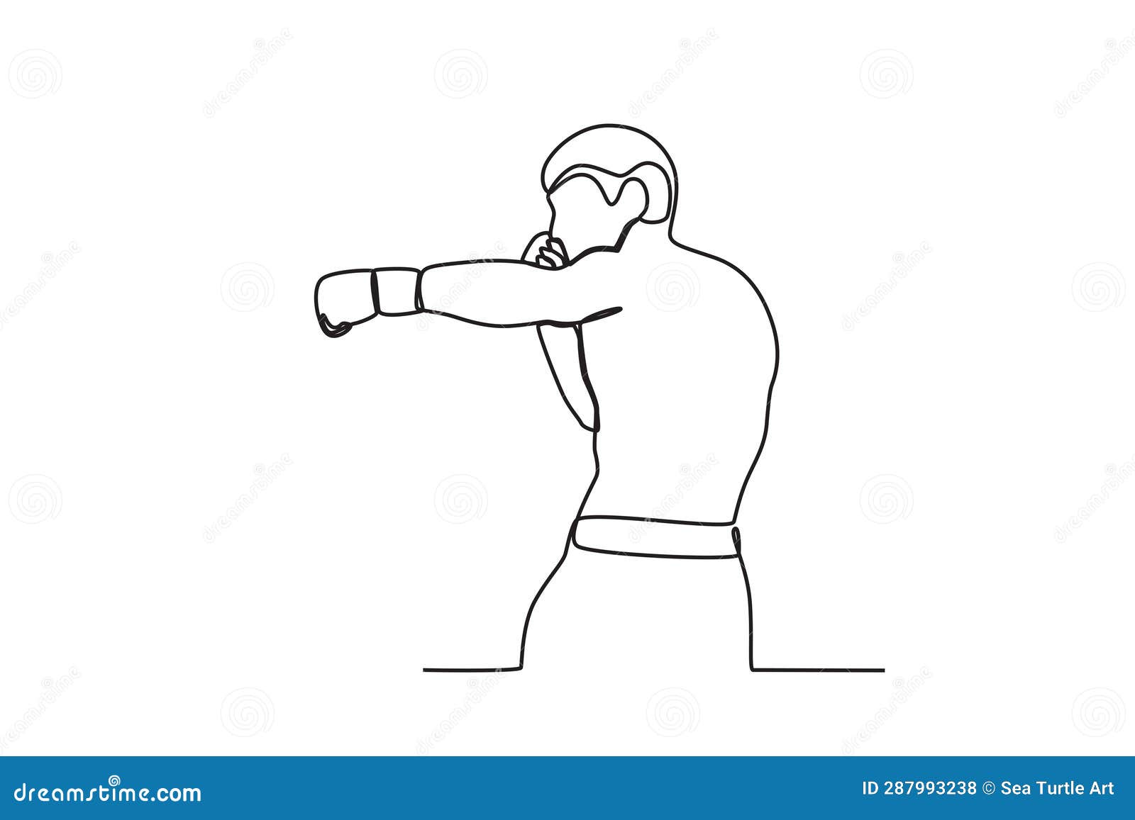 Back View of a Man Punching an Opponent Stock Vector - Illustration of ...