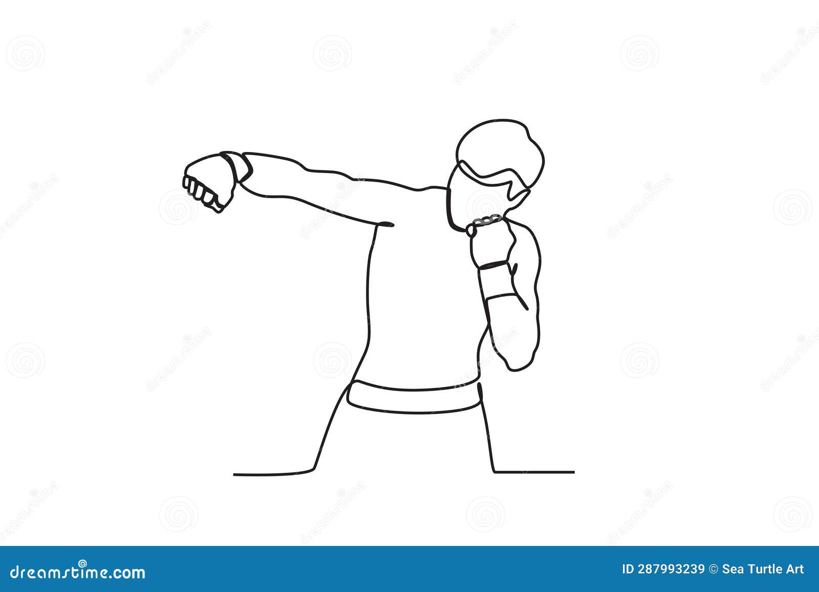 Front View of a Man Punching an Opponent Stock Vector - Illustration of ...