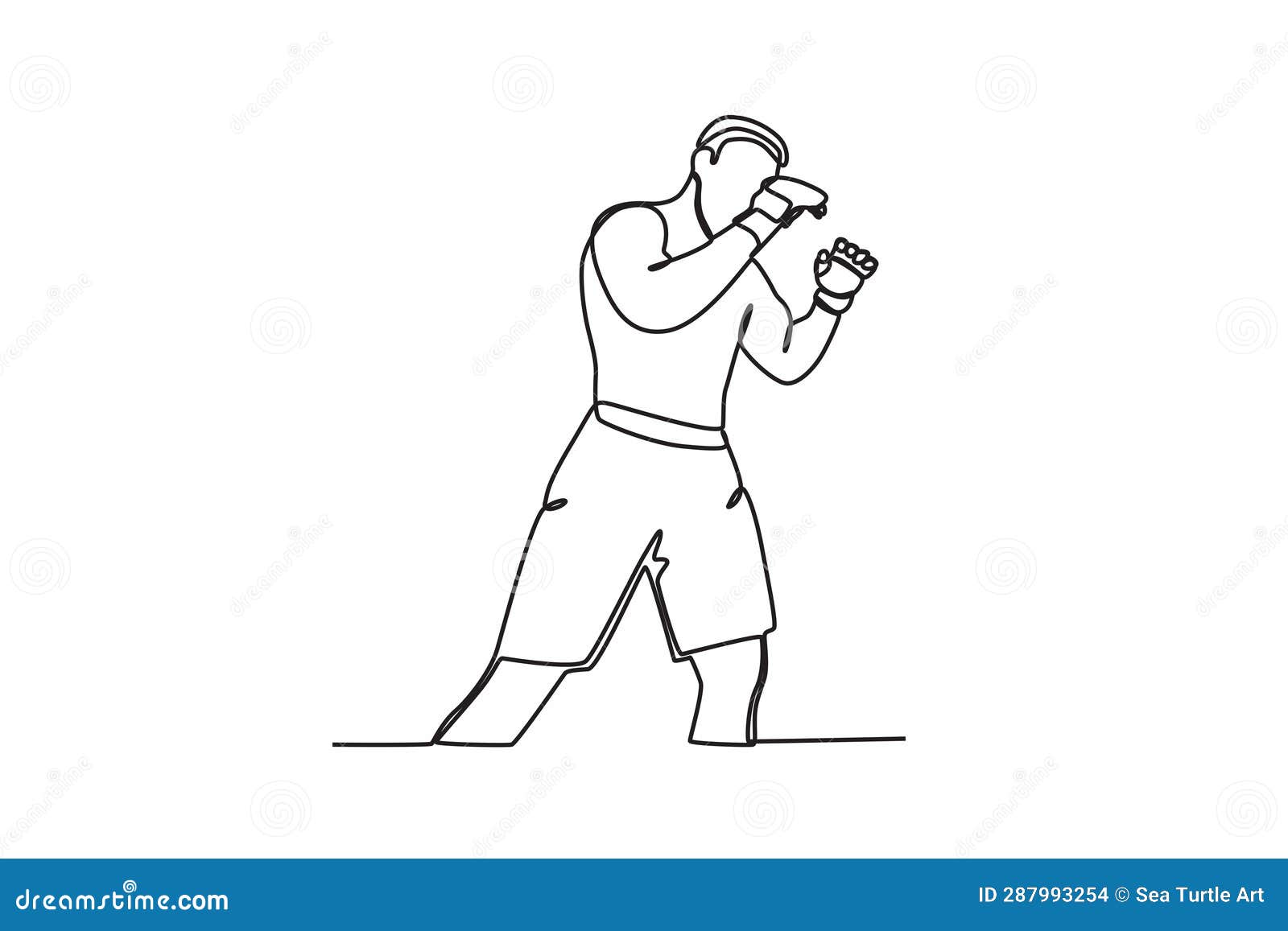 A boxer prepares to fight stock vector. Illustration of strong - 287993254