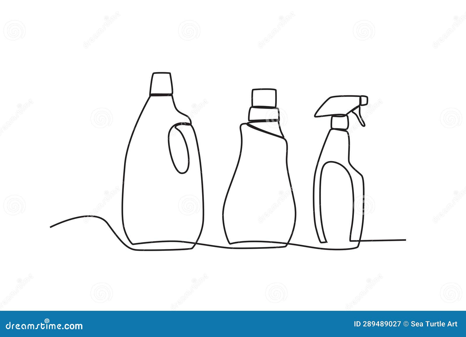 Two Detergents and a Cleaning Spray Stock Vector - Illustration of ...