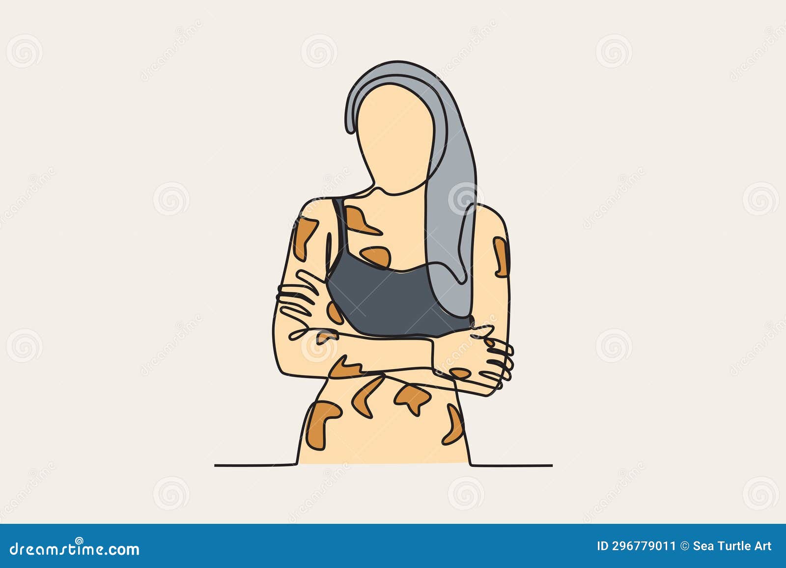 Color Illustration of a Woman Suffering from Leprosy Stock Vector ...