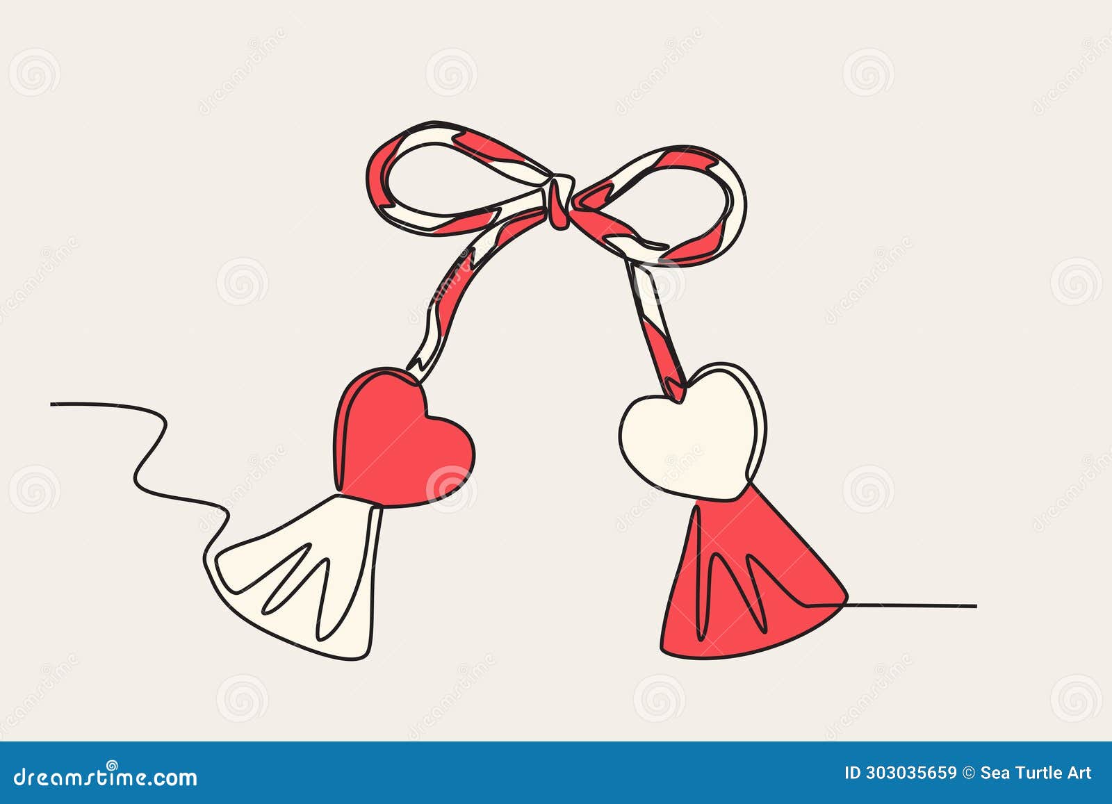 Color Illustration of a Red and White Martisor Stock Vector ...
