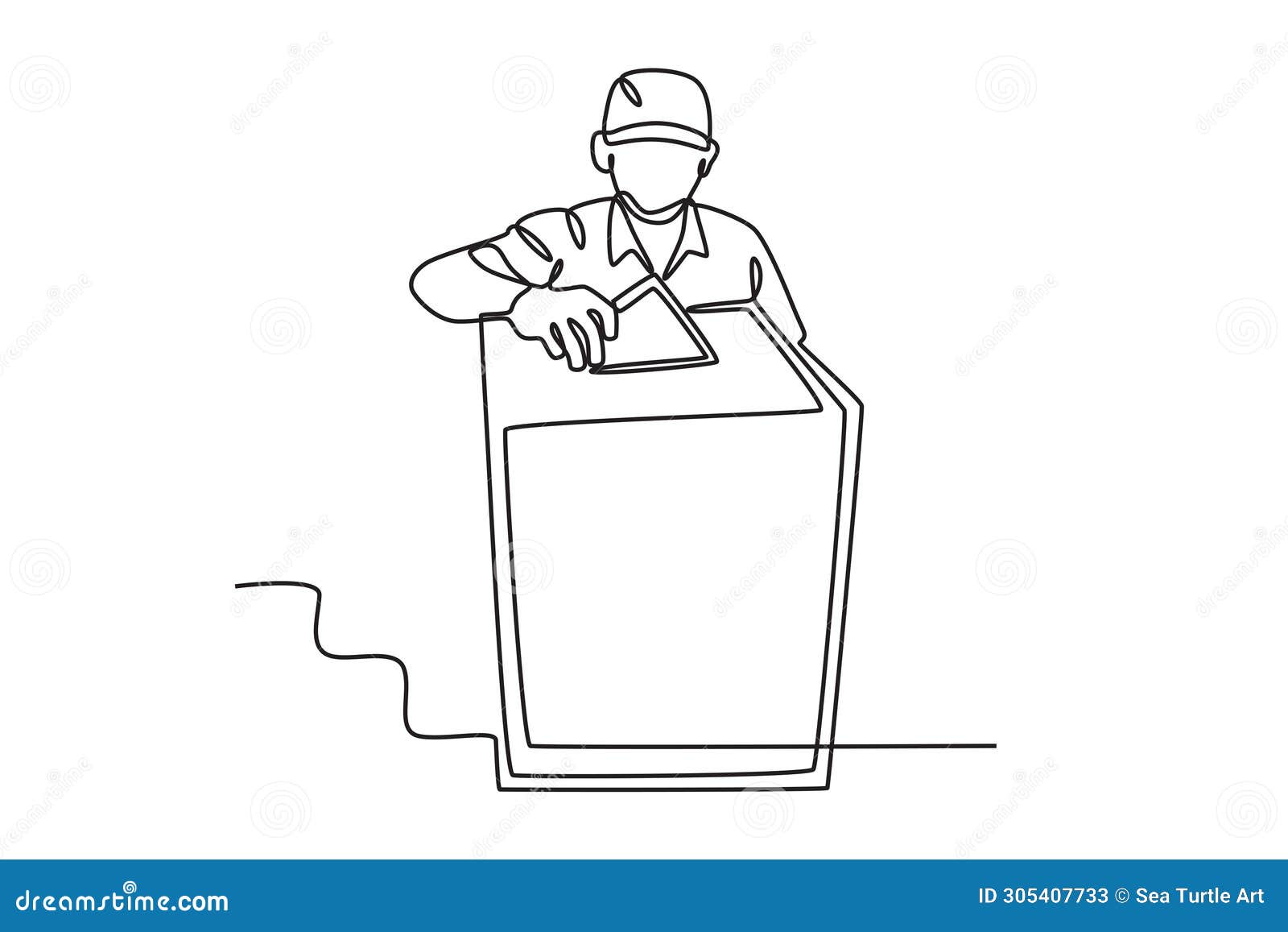 A Man Puts a Letter into the Ballot Box Stock Illustration ...