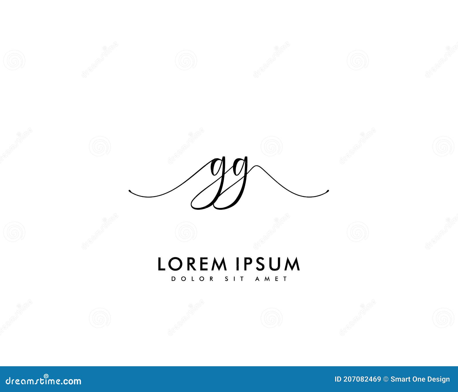 Initial Letter GG Beauty Handwriting Logo Vector Stock Vector ...