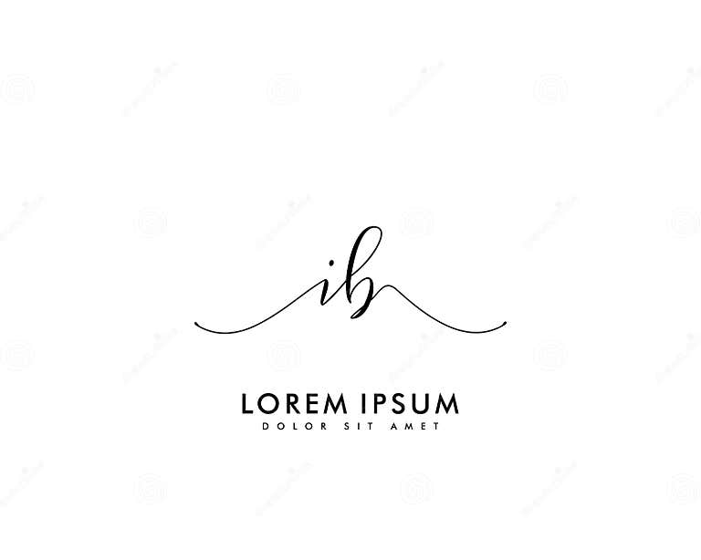 Initial Letter IB Beauty Handwriting Logo Vector Stock Vector ...