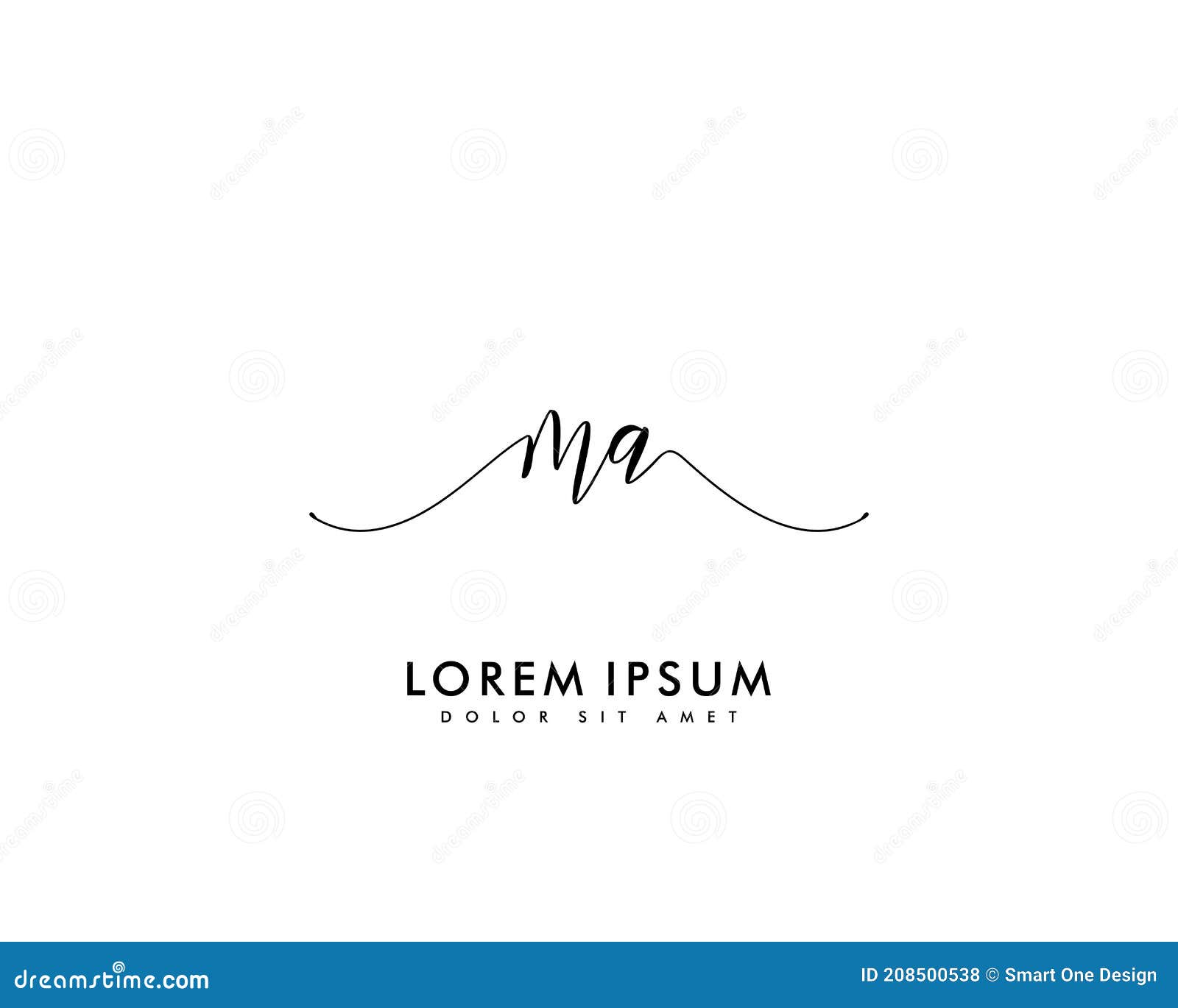 Initial Letter MA Beauty Handwriting Logo Vector Stock Vector ...