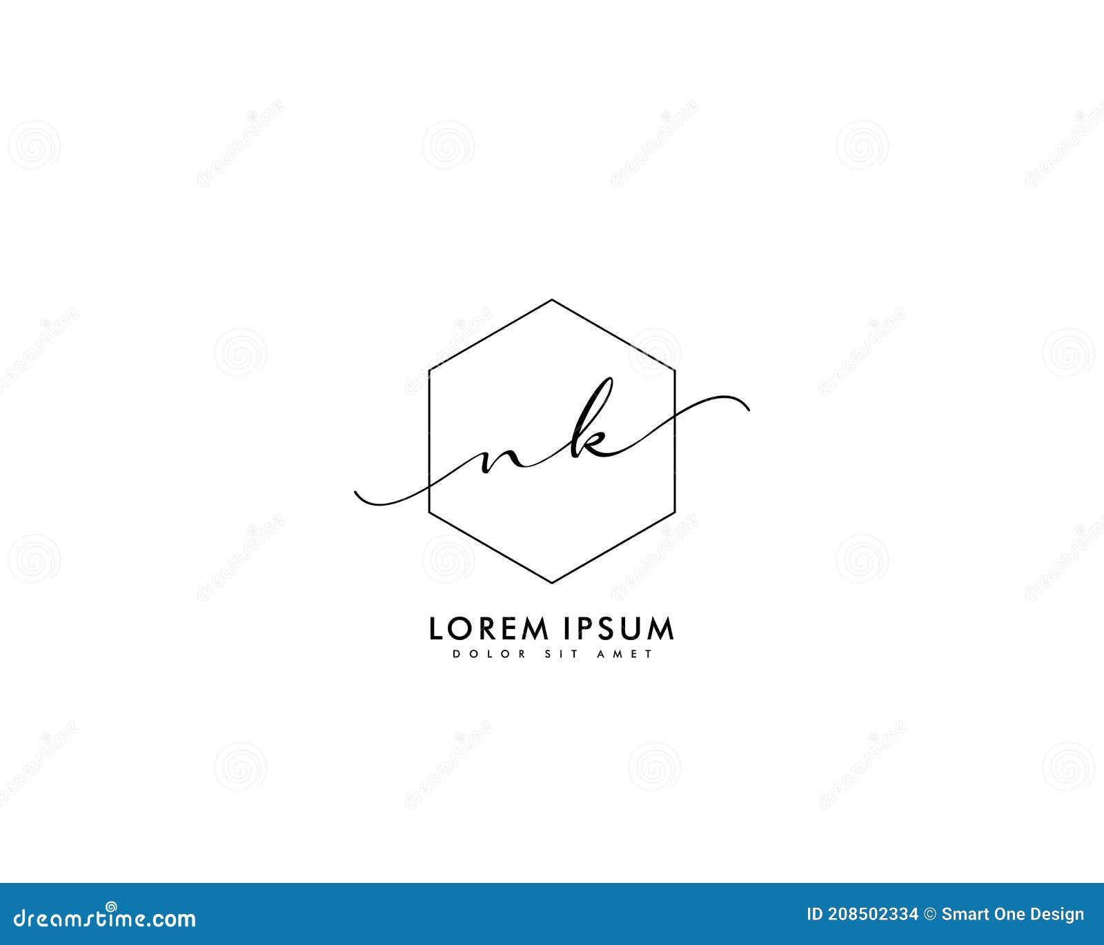 Initial Letter NK Beauty Handwriting Logo Vector Stock Vector ...