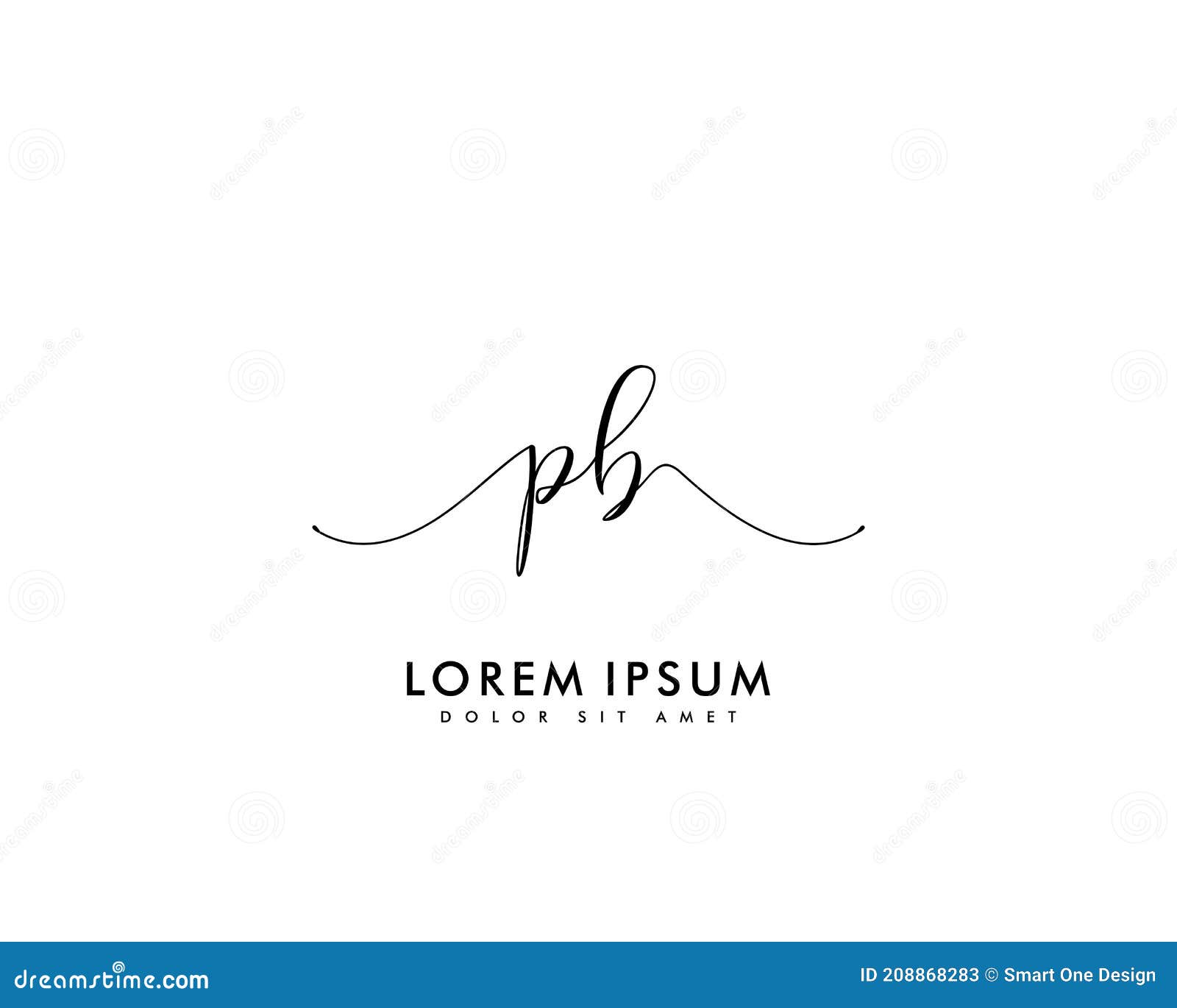 Initial Letter PB Beauty Handwriting Logo Vector Stock Vector ...
