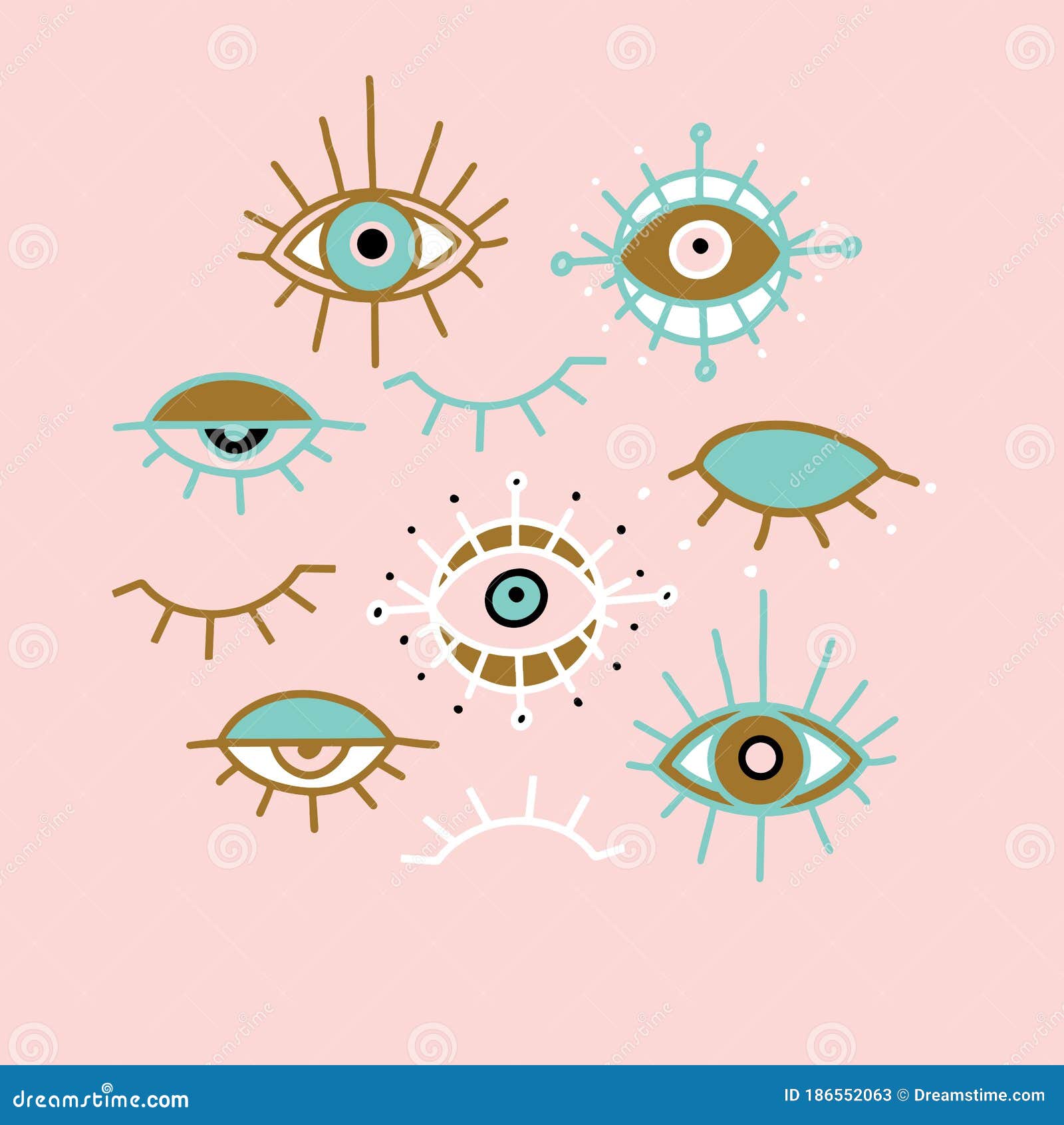 Evil Eye Pastel Isolated. Magic, Witchcraft, Occult Symbol. Hamsa Eye ...