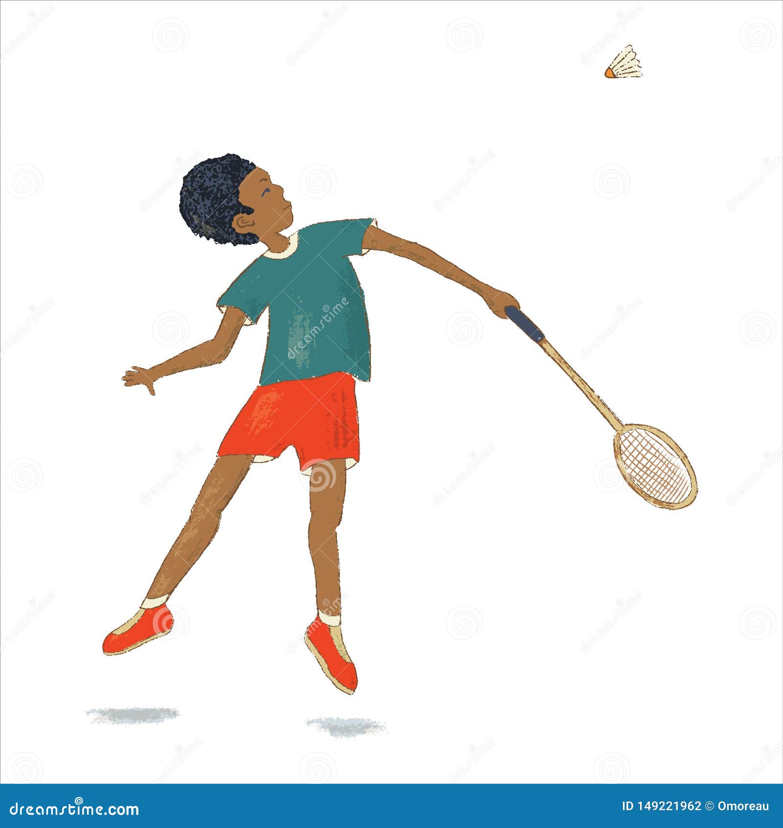 Boy Playing Badminton with Racquet Stock Vector - Illustration of ...