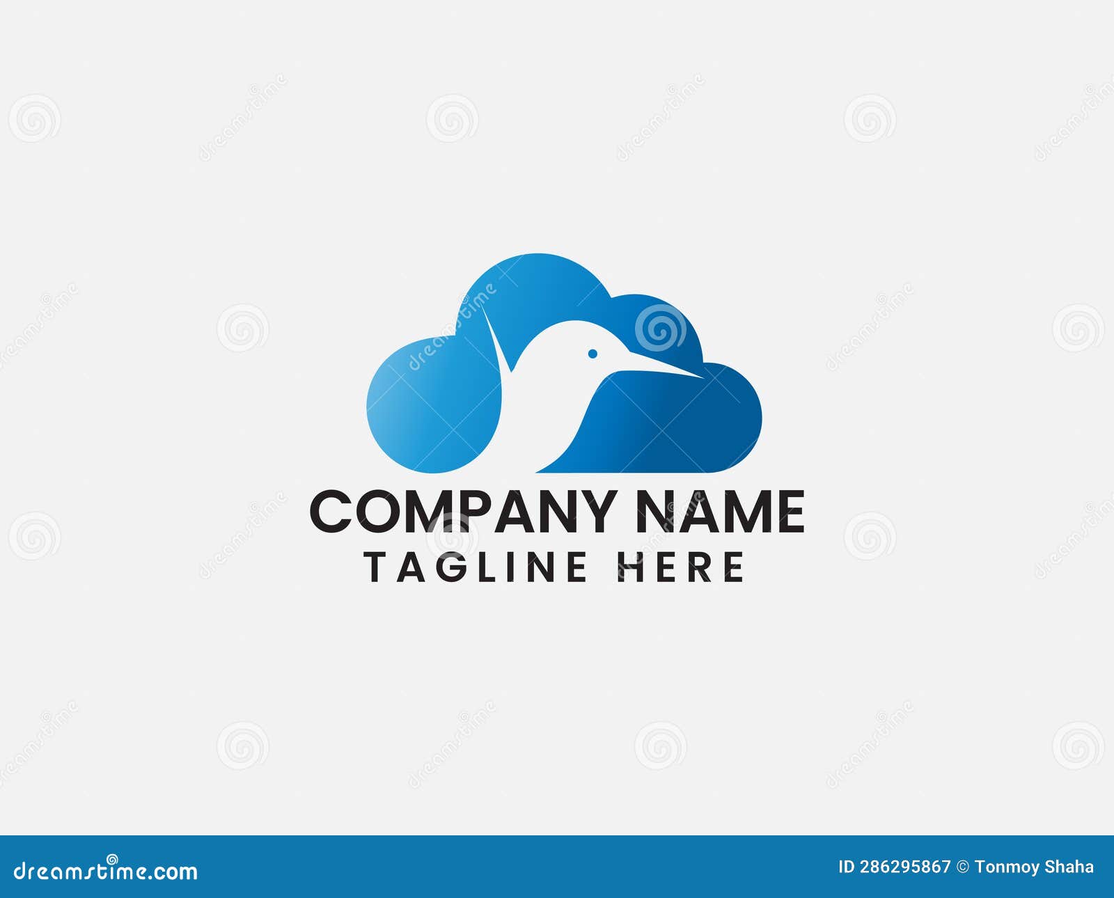 Bird Cloud Logo Design. Sky. Cloud Bird Vector. Blue. Premium Logo Template. Bird. Animale ...