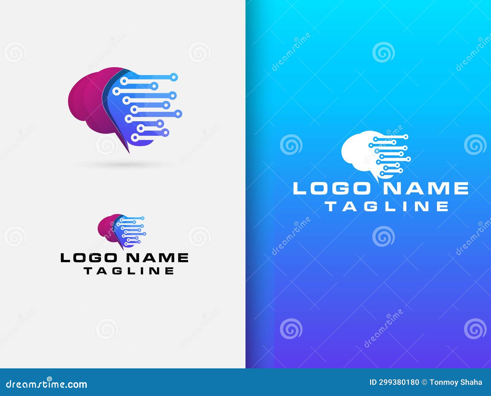 Technology Mind Logo Design. Business. Tech Brain Logo. Creative Design ...