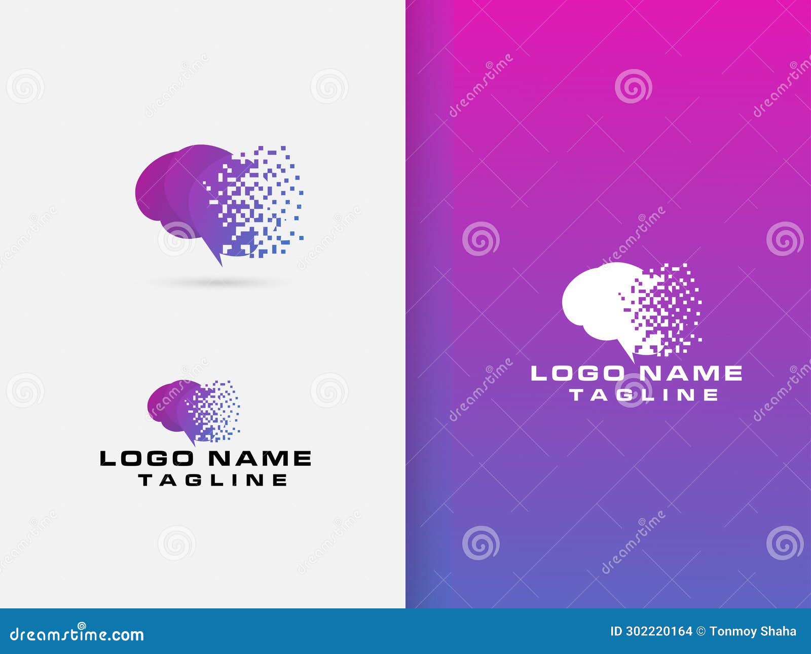 Brain Logo with Pixel. Human. Pixel Brain Logo Design. Premium Template ...