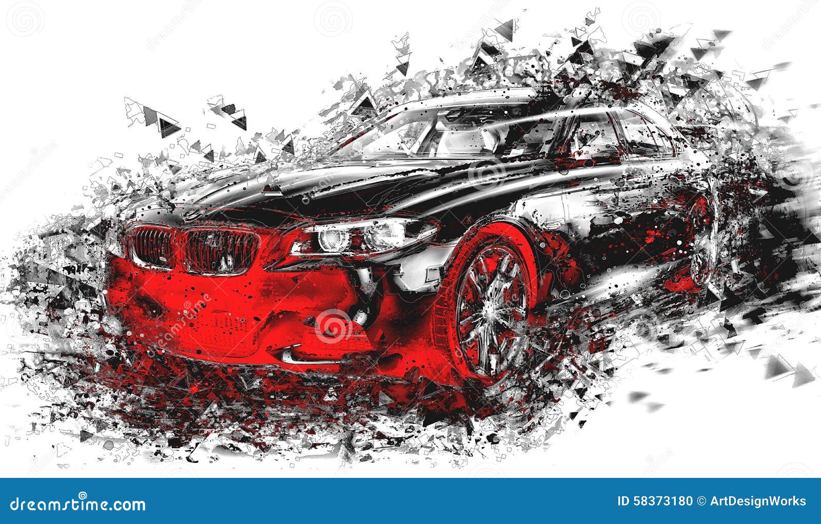Arte Abstracto Moderno Del Coche Stock de ilustración - Ilustración de ...