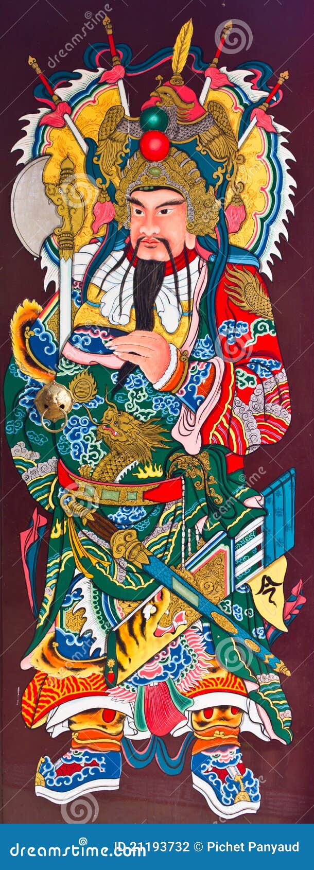 Arte Chinesa Na Porta Do Templo Foto de Stock - Imagem de potência ...